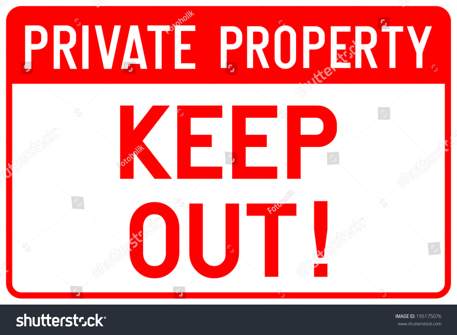 Private Property Sign In Vector - 195175076 : Shutterstock
