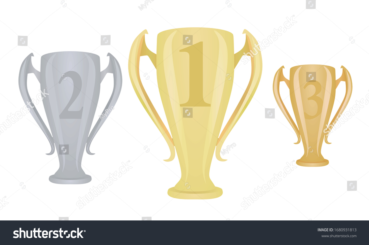 Prize Trophy Set Vector Illustration Stock Vector (Royalty Free ...
