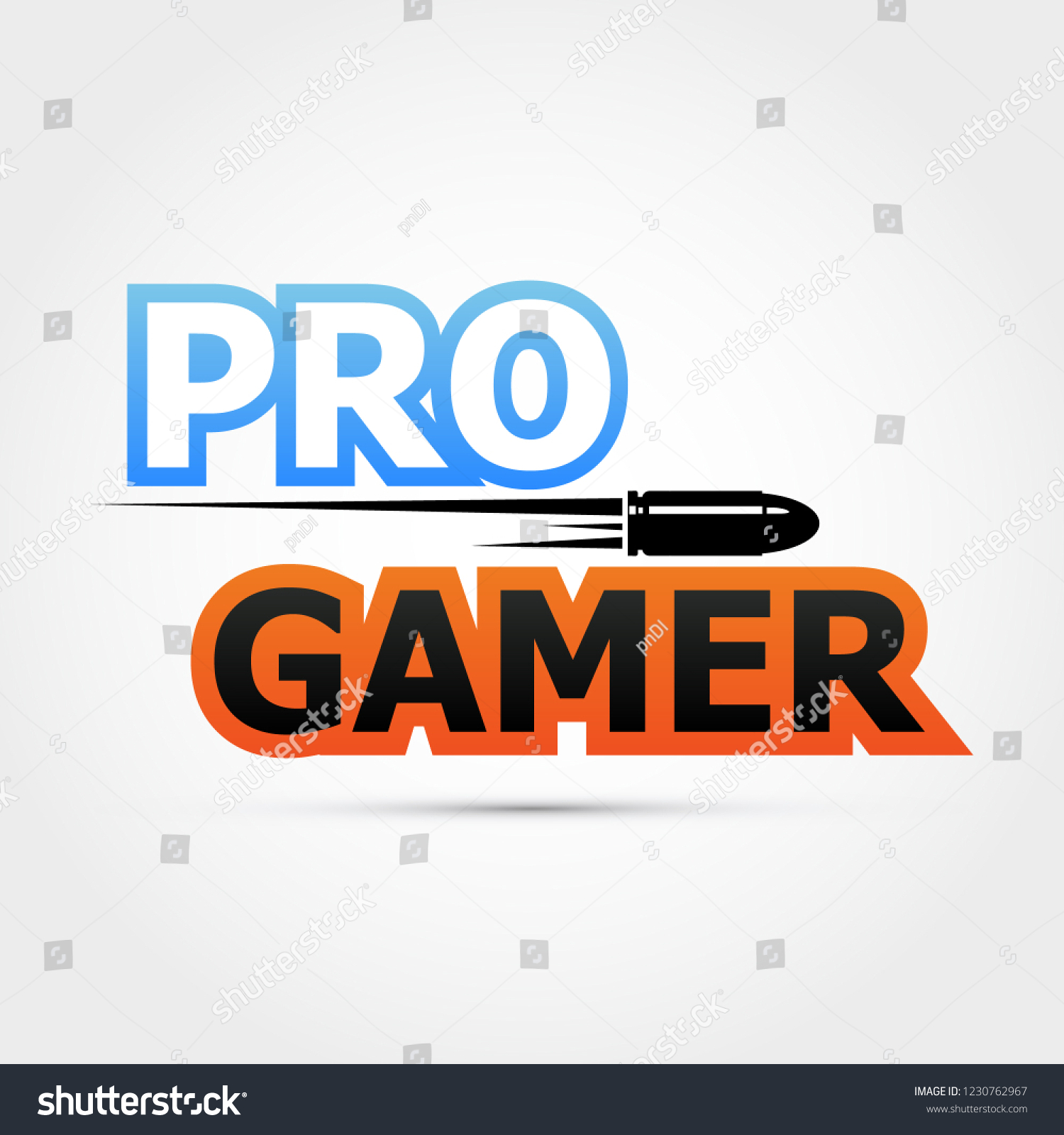 Pro Gamer Logo Vector Illustration Stock Vector (Royalty Free) 1230762967