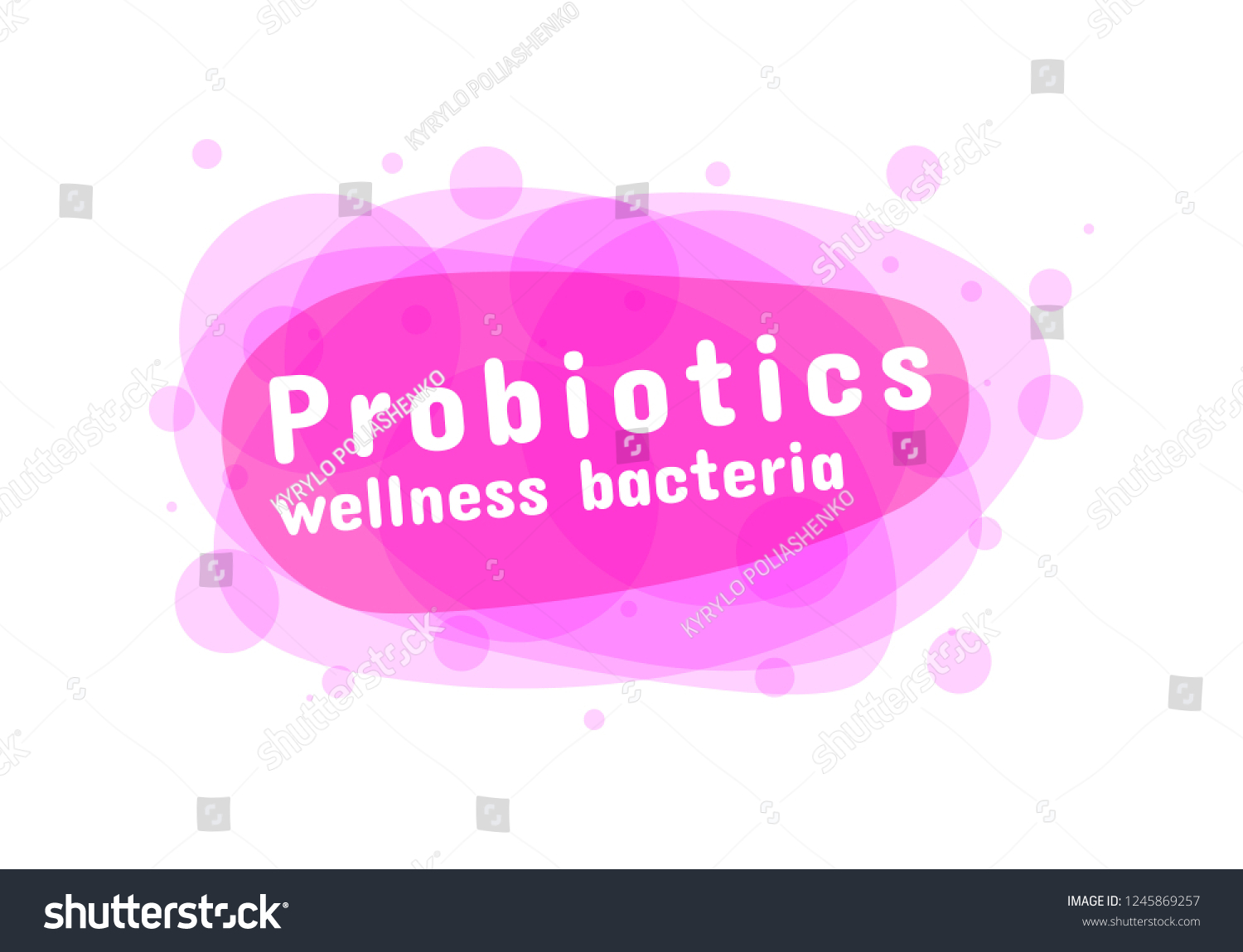 Probiotics Bacteria Logo Prebiotic Lactobacillus Vector Stock Vector