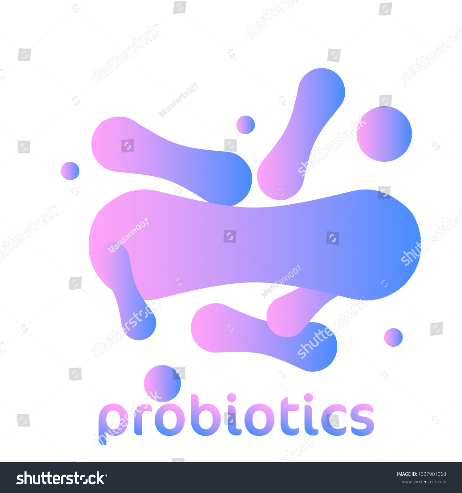 Probiotics Bacteria Vector Logo Prebiotic Lactobacillus 스톡 벡터 로열티 프리