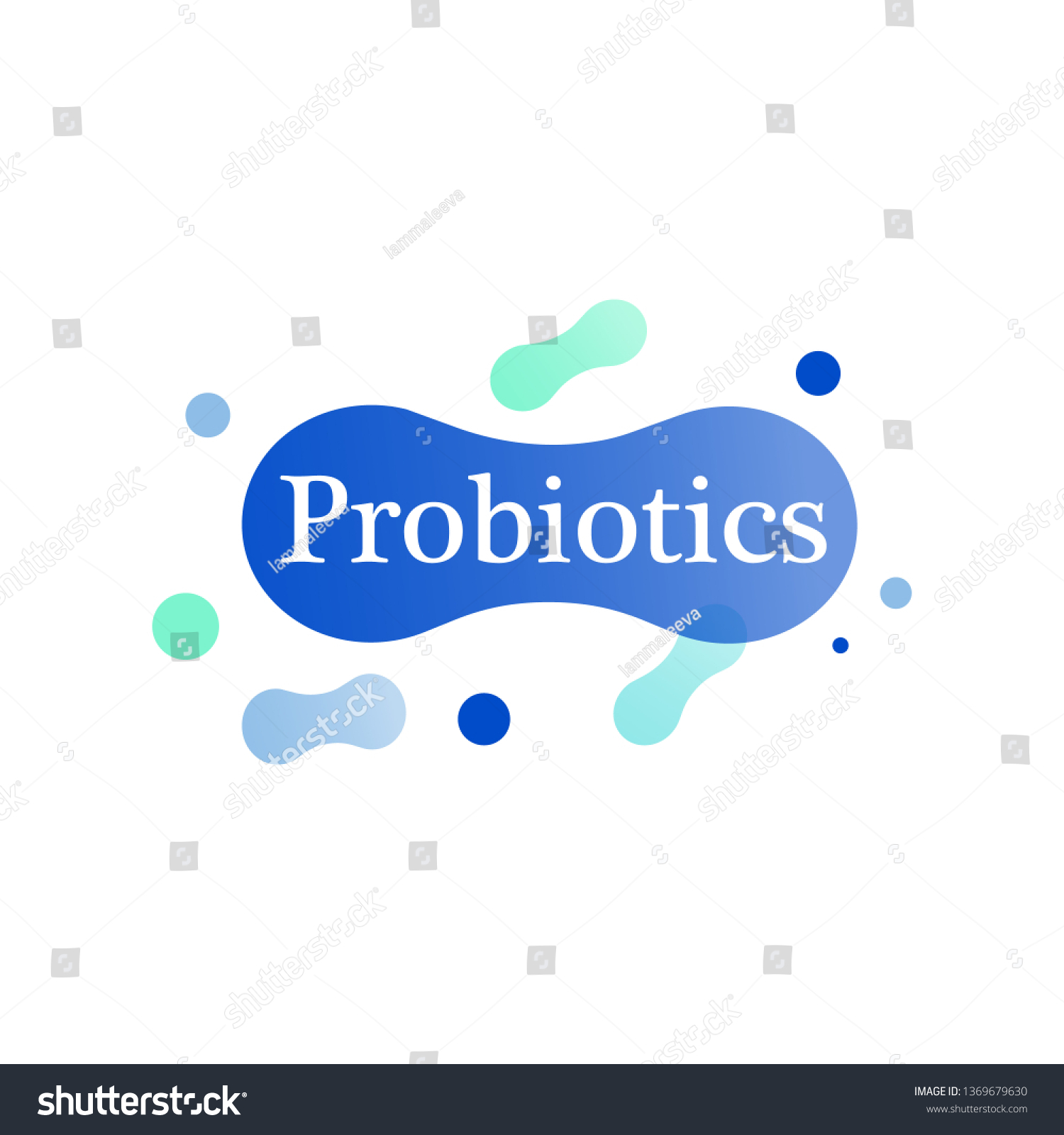 Probiotics Bacteria Vector Logo Prebiotic Lactobacillus Stock Vector