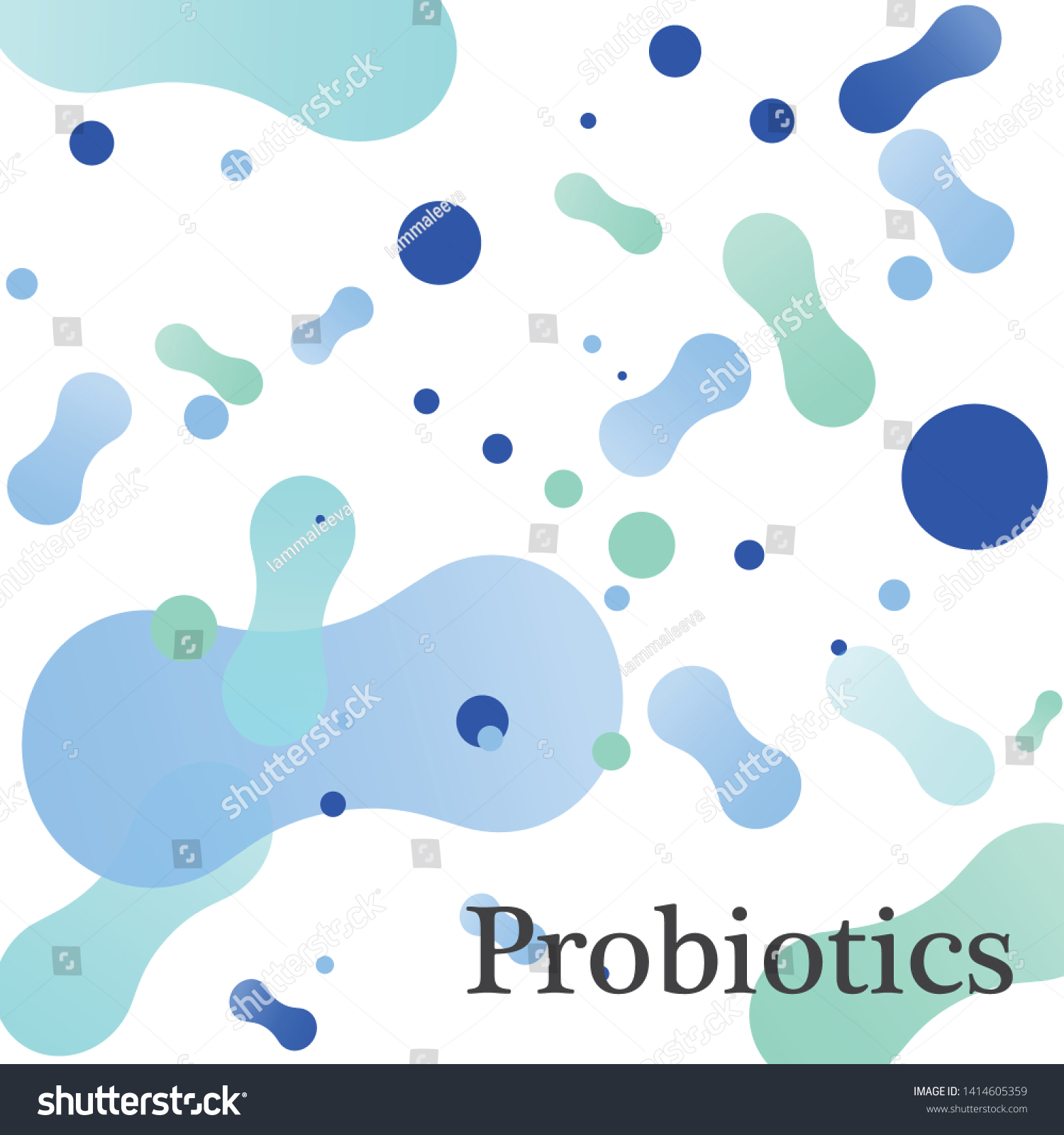Probiotics Bacteria Vector Logo Prebiotic Lactobacillus Stock Vector