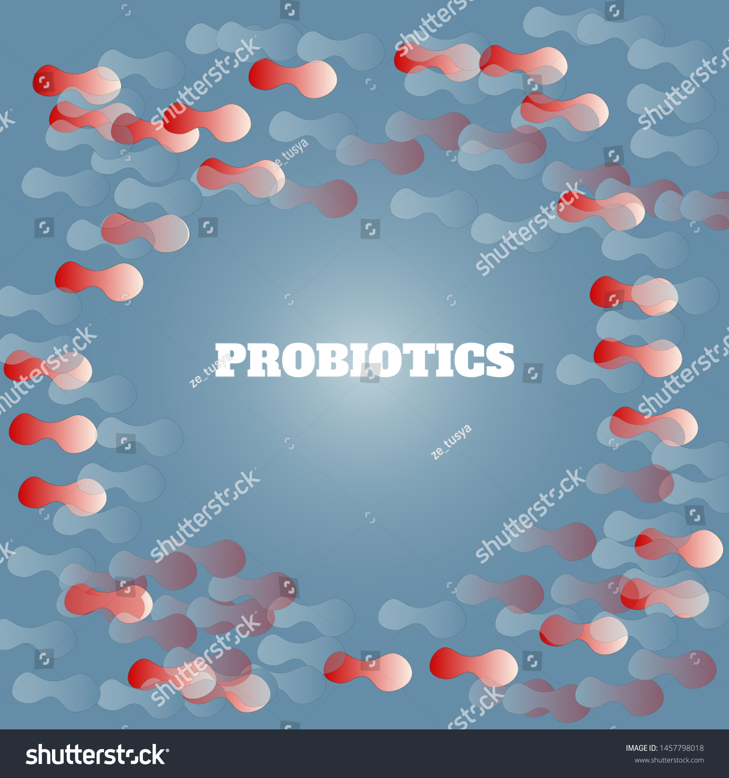 Probiotics Bacteria Vector Logo Prebiotic Lactobacillus Stock Vector