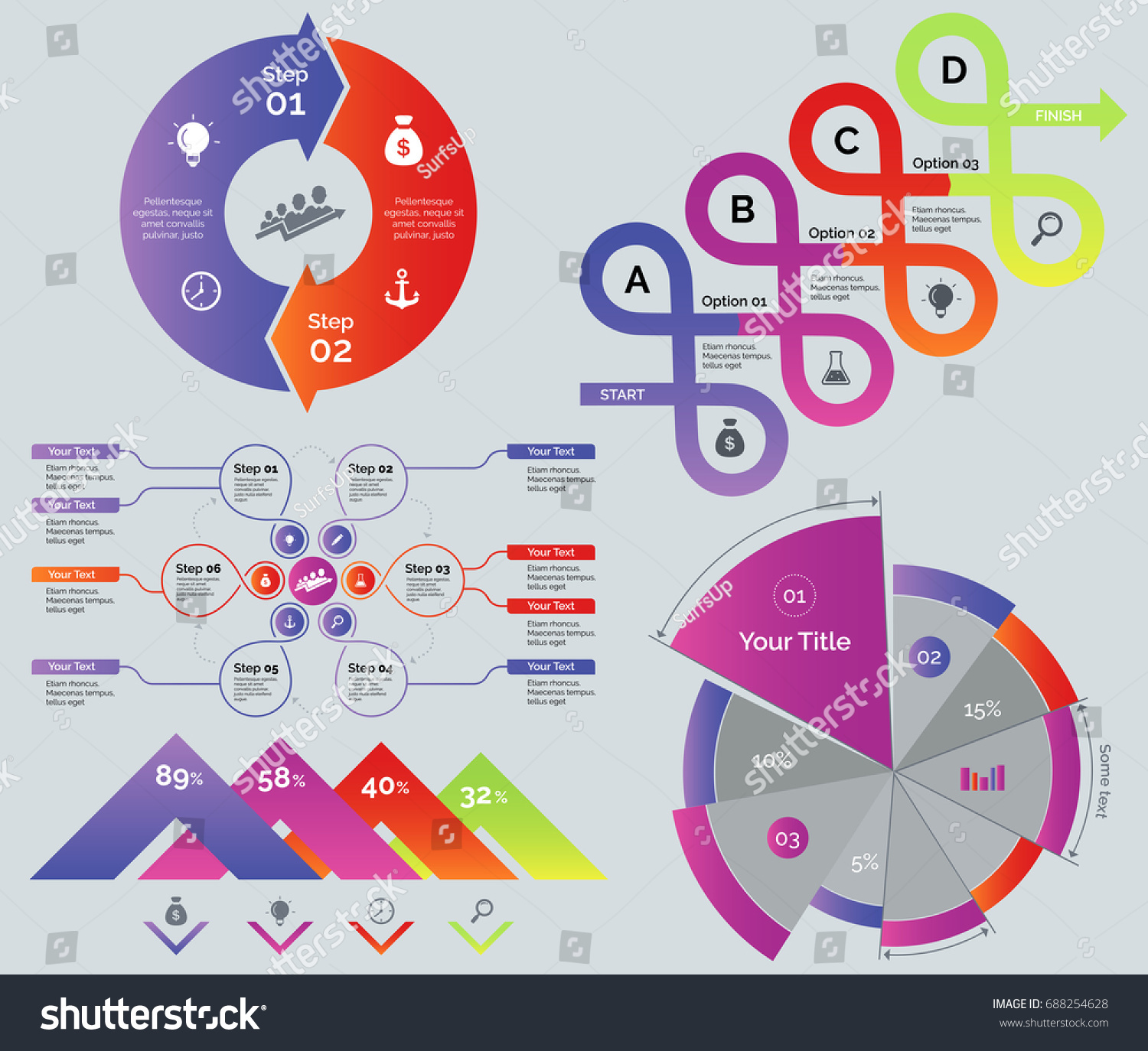 Process Comparison Diagrams Set Stock Vector (Royalty Free) 688254628 ...