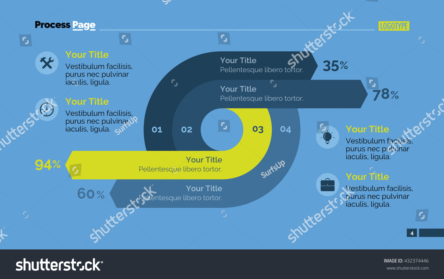 Process Arrow Diagram Slide Template: เวกเตอร์สต็อก (ปลอดค่าลิขสิทธิ์ ...