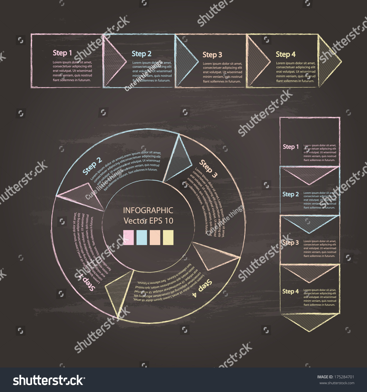 Process Chart Module Drawn By Colored Stock Vector (Royalty Free) 175284701
