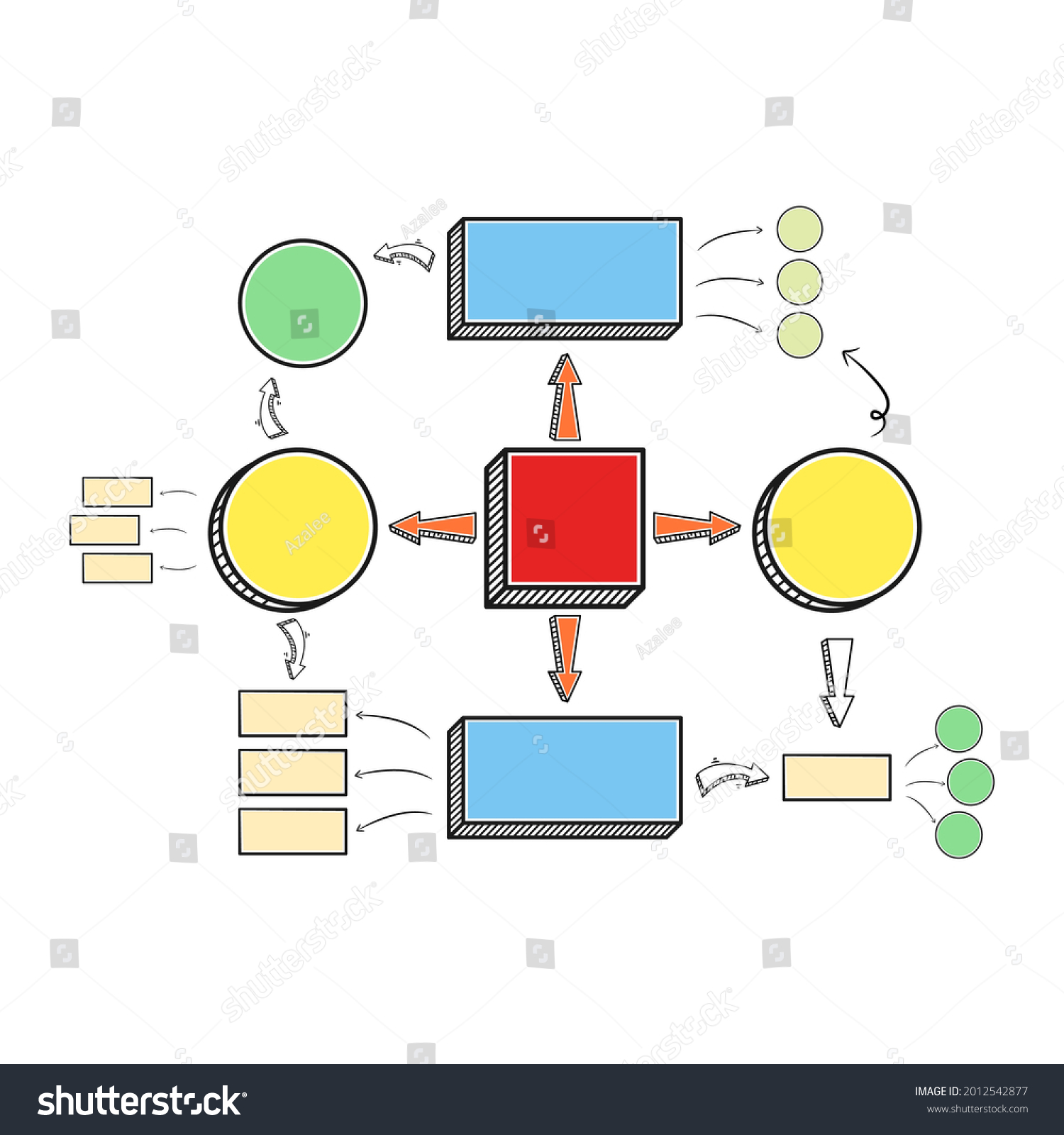 Process Diagram Sketched Diagram Mind Mapping: vetor stock (livre de ...