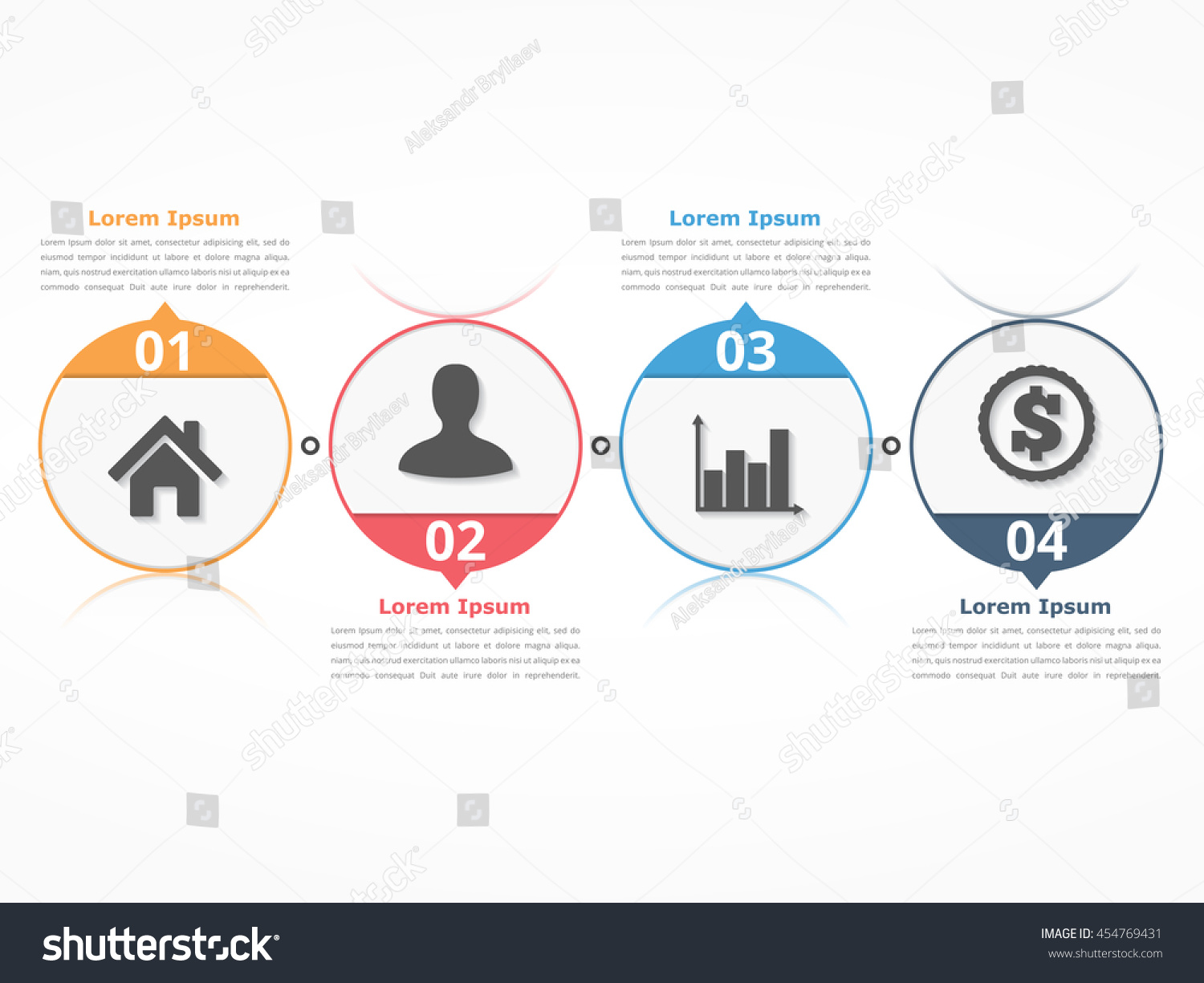 Process Diagram Template Circles Flowchart Workflow: Vector có sẵn ...