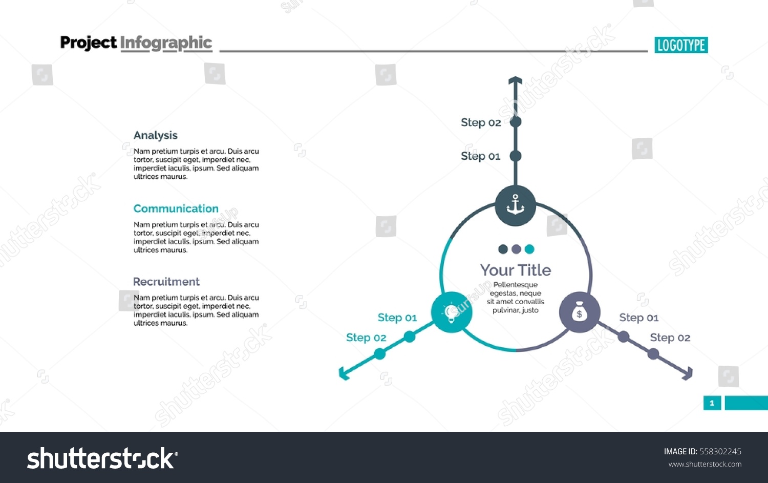 Vektor Stok Process Infographic Diagram Slide Template (Tanpa Royalti ...