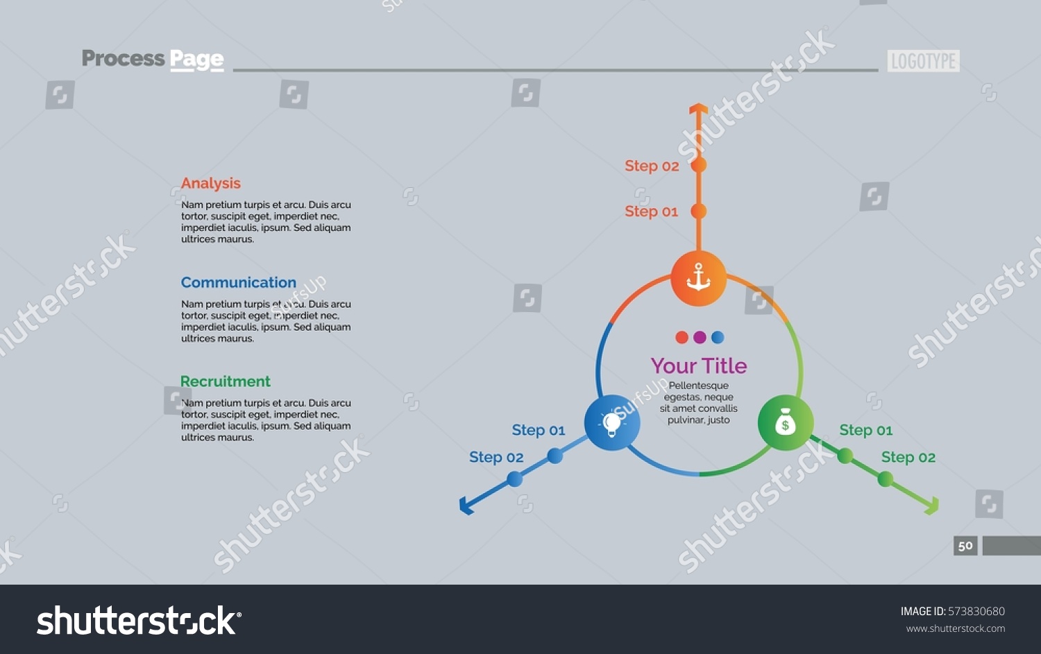 Process Infographic Diagram Slide Template: เวกเตอร์สต็อก (ปลอดค่า ...
