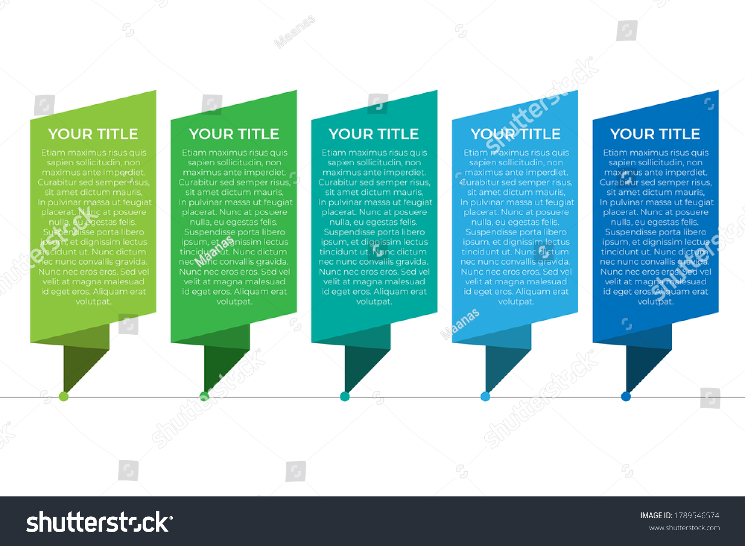 Process Timeline Infographics Five Step Options Stock Vector (Royalty ...