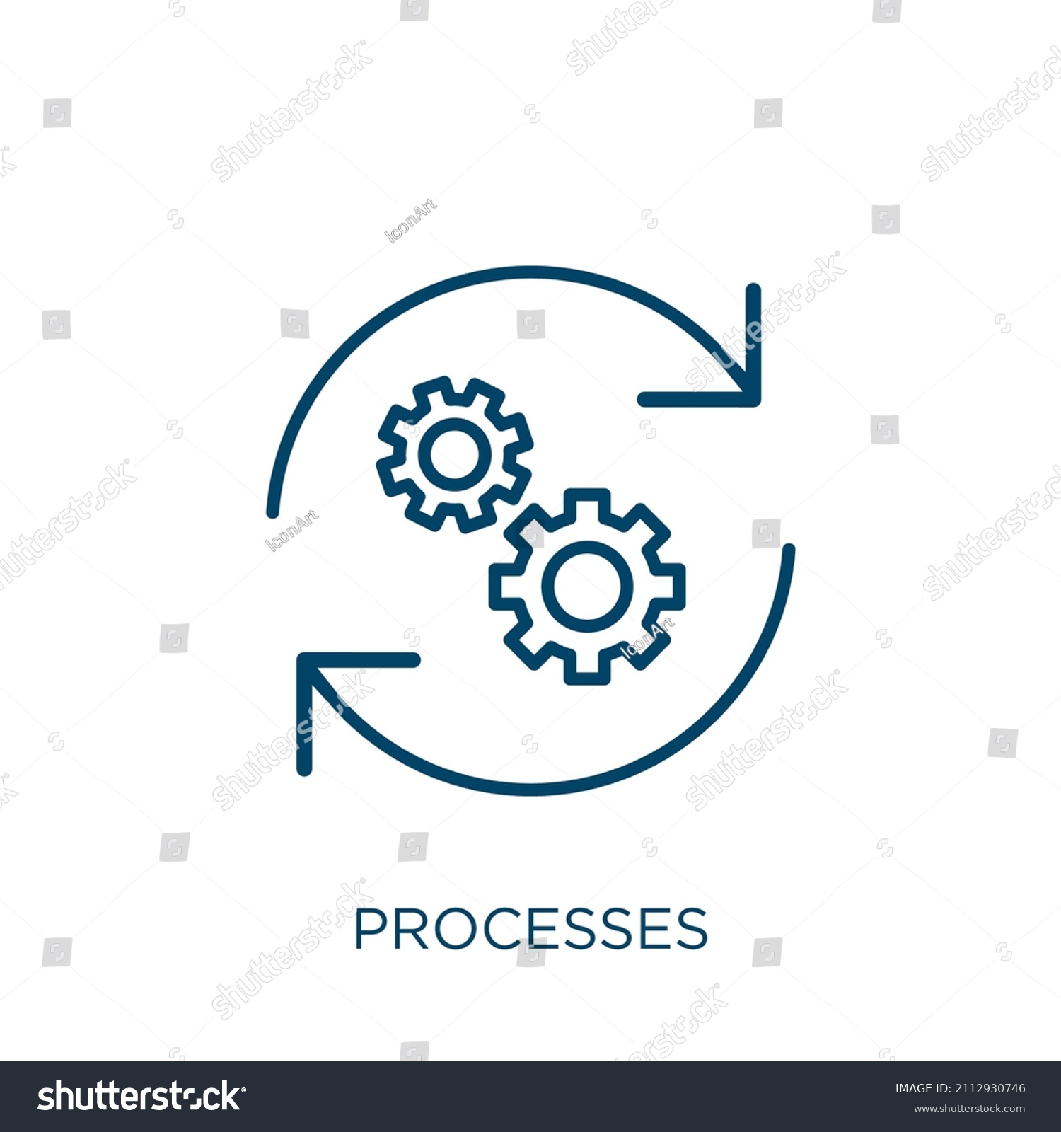 Processes Icon Thin Linear Processes Outline Stock Vector (Royalty Free ...