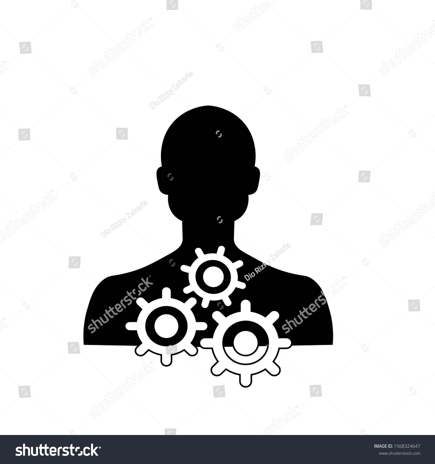 Processing Icon Gear Rotation Vector Illustration Stock Vector (Royalty ...