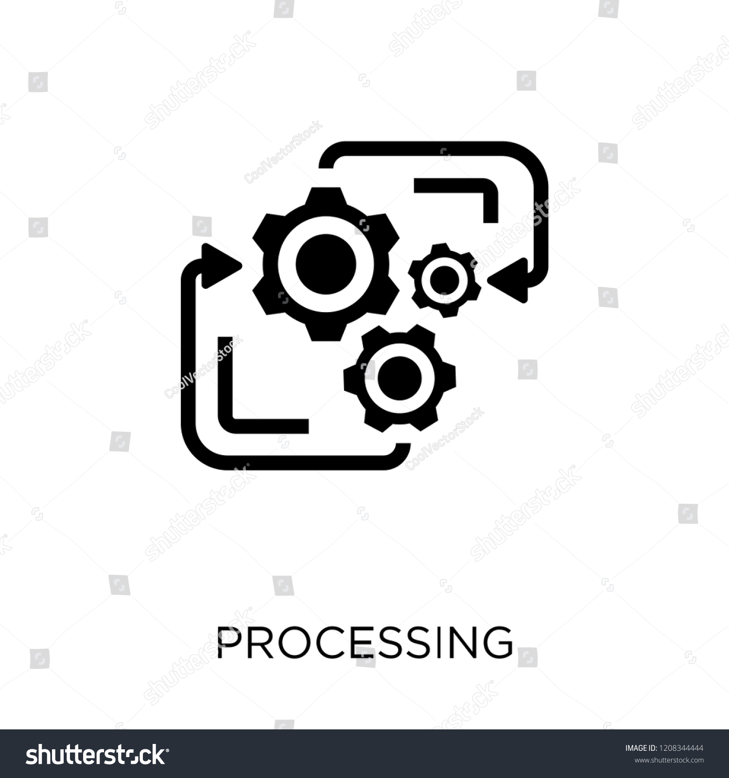Processing Icon Processing Symbol Design Artificial: vector de stock ...