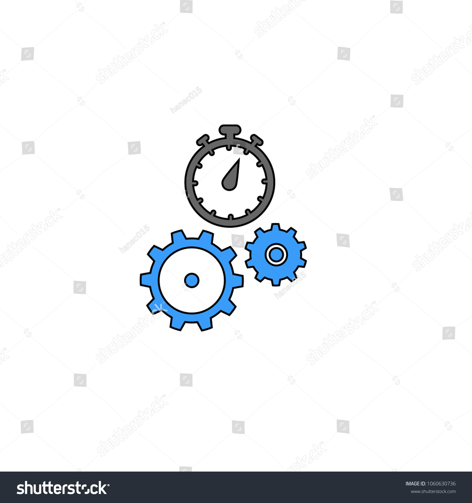 Processing Icon Stopwatch Gears Symbolvector Illustration Stock Vector ...