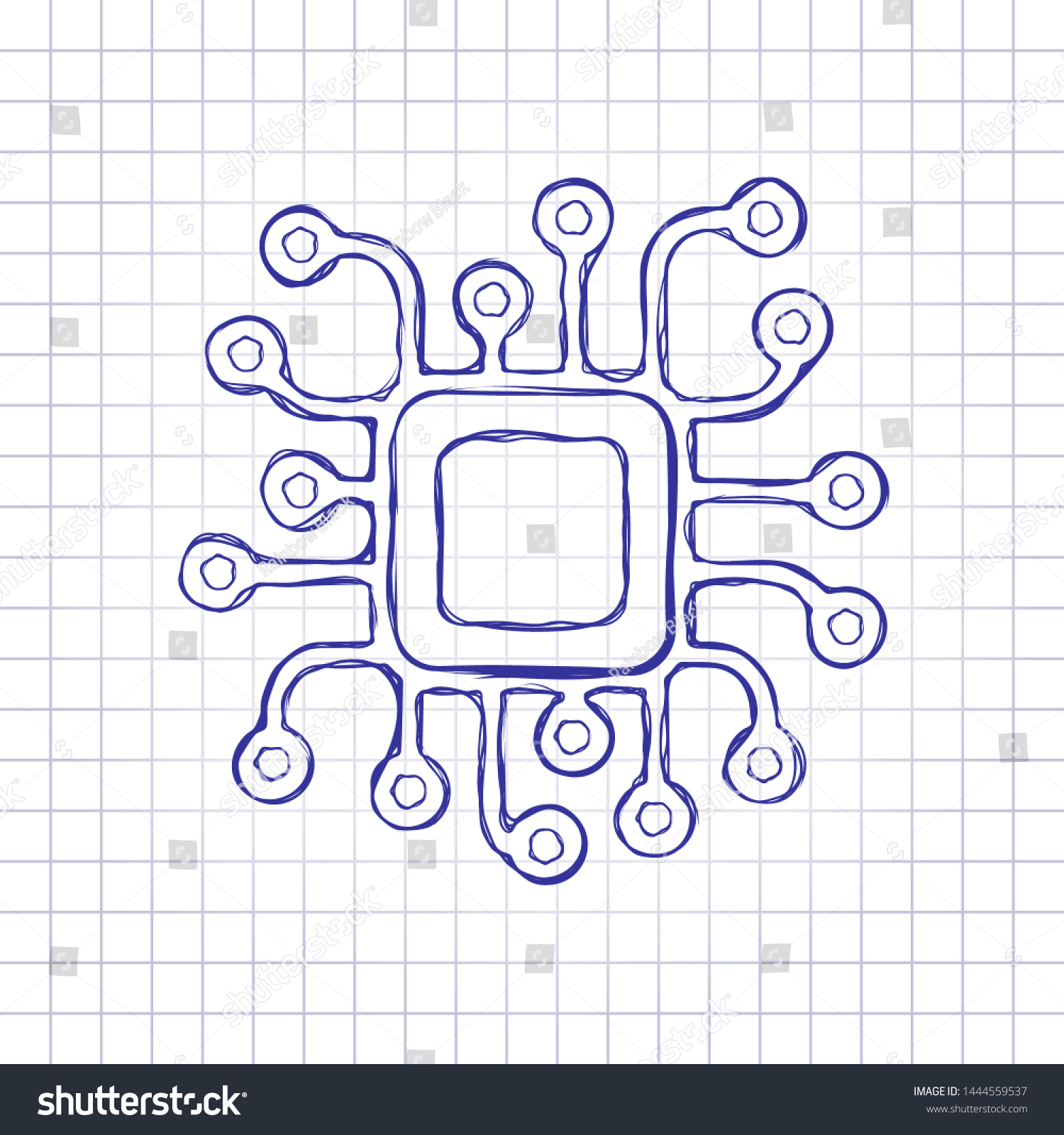 Processor Chip Computer Microchip Cpu Chipset Stock Vector Royalty Free 1444559537 Shutterstock
