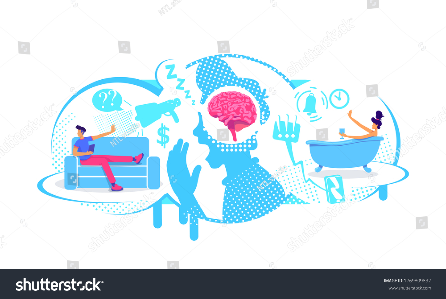 Procrastination Delayed Tasks Flat Concept Vector Stock Vector (Royalty ...