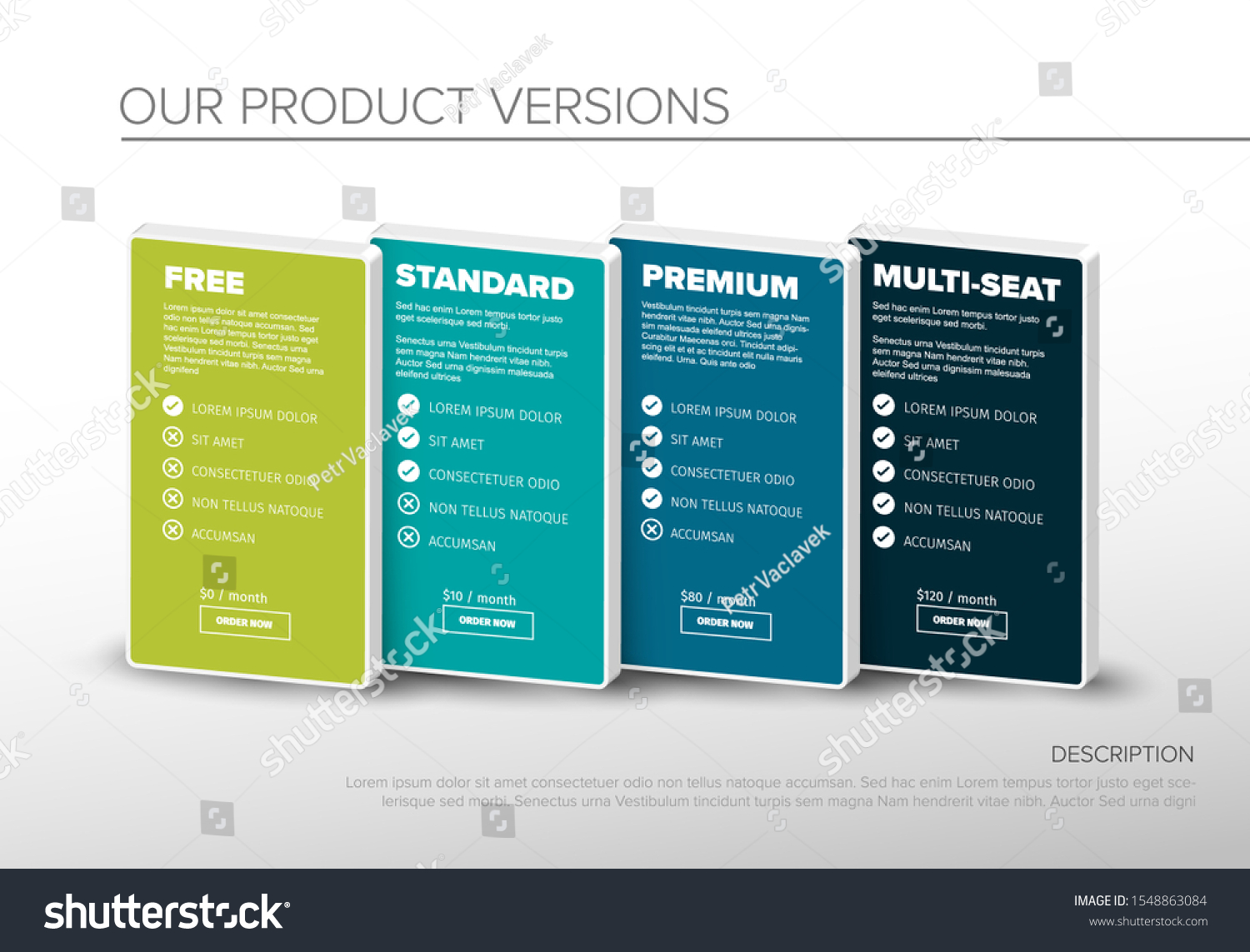 Product Cards Features Schema Template Stock Vector (Royalty Free ...