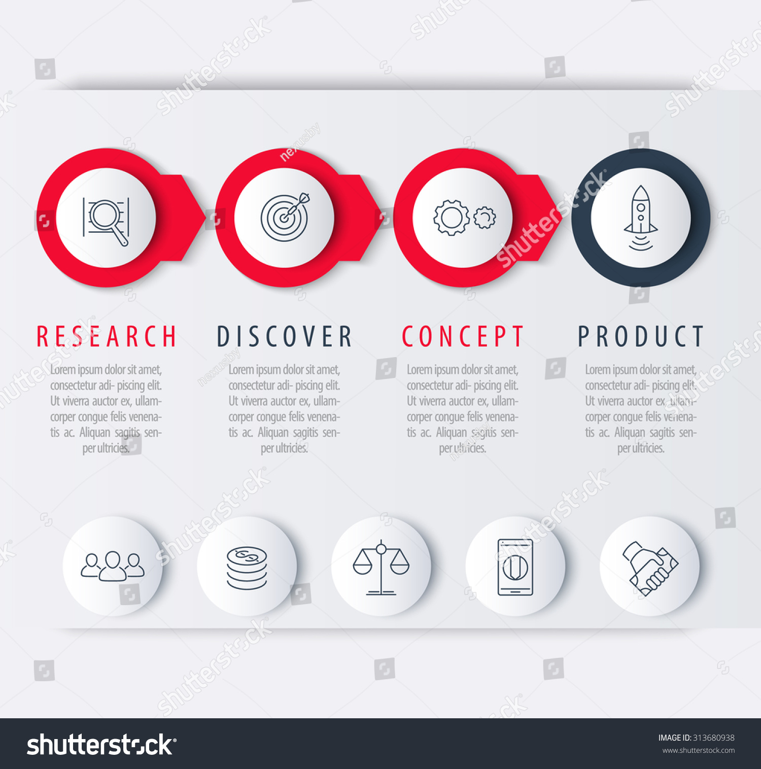 Product Development Infographic Elements Step Labels Stock Vector ...