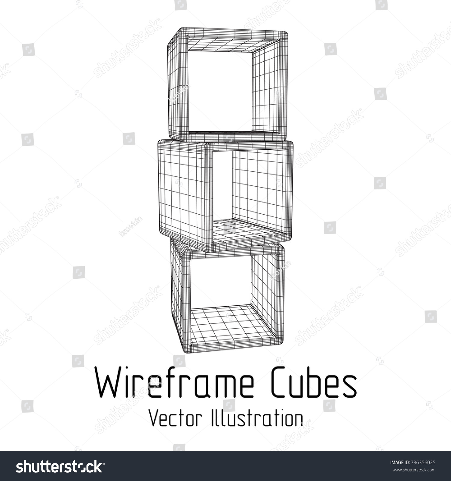 Product Display Boxes Wireframe Mesh Vector Stock Vector (Royalty Free ...