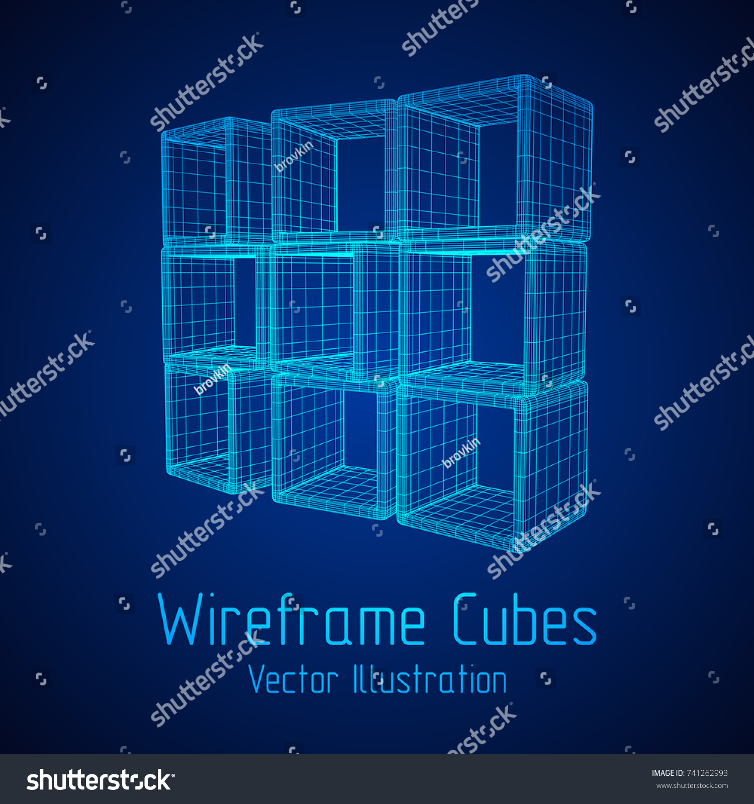Product Display Boxes Wireframe Mesh Vector Stock Vector (Royalty Free ...