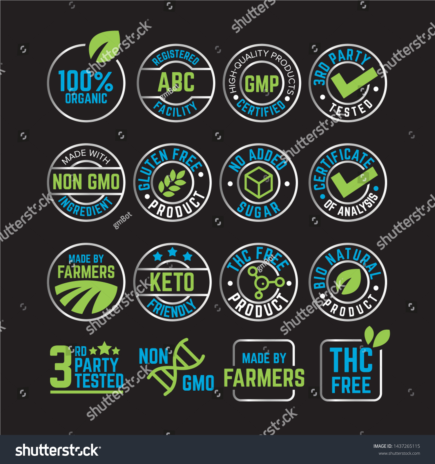 Product Label Certification Vector Icon Set Stock Vector (Royalty Free ...