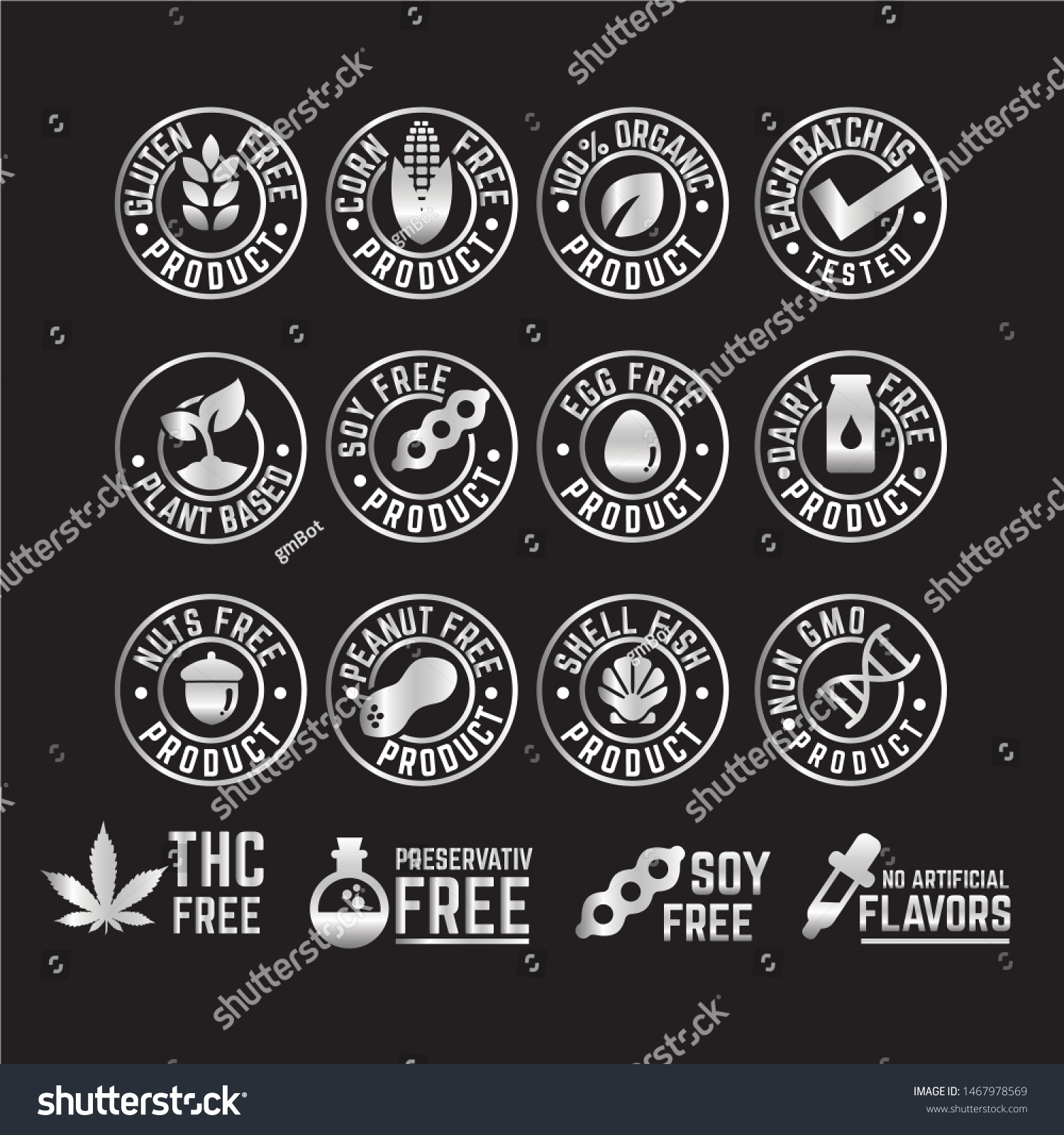 Product Label Certification Vector Silver Icon Stock Vector (Royalty ...