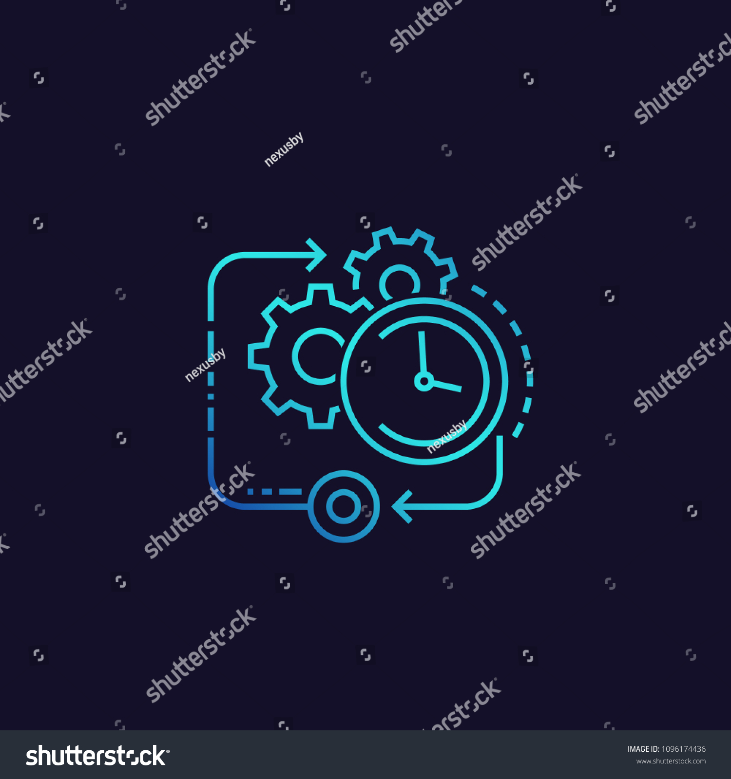Production Cycle Vector Linear Icon: vector de stock (libre de regalías ...