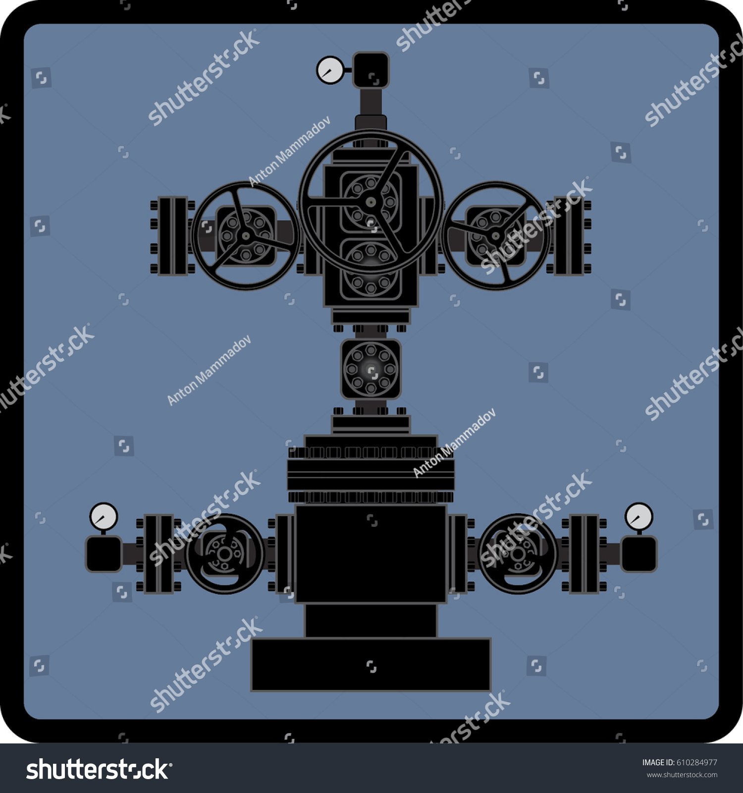 Production Wellhead Stock Vector (Royalty Free) 610284977
