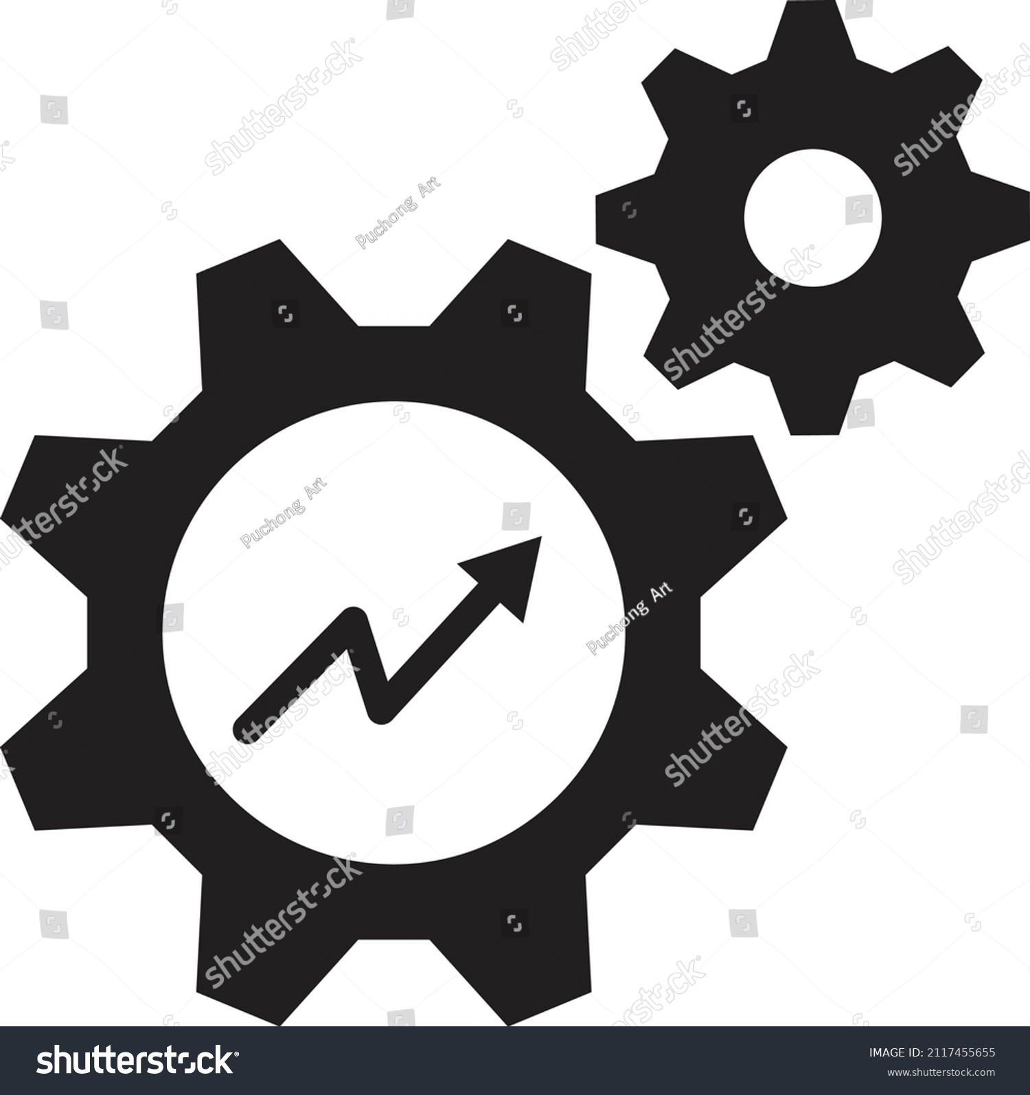 Productivity Icon Gear Vector Increase Product Stock Vector (Royalty ...