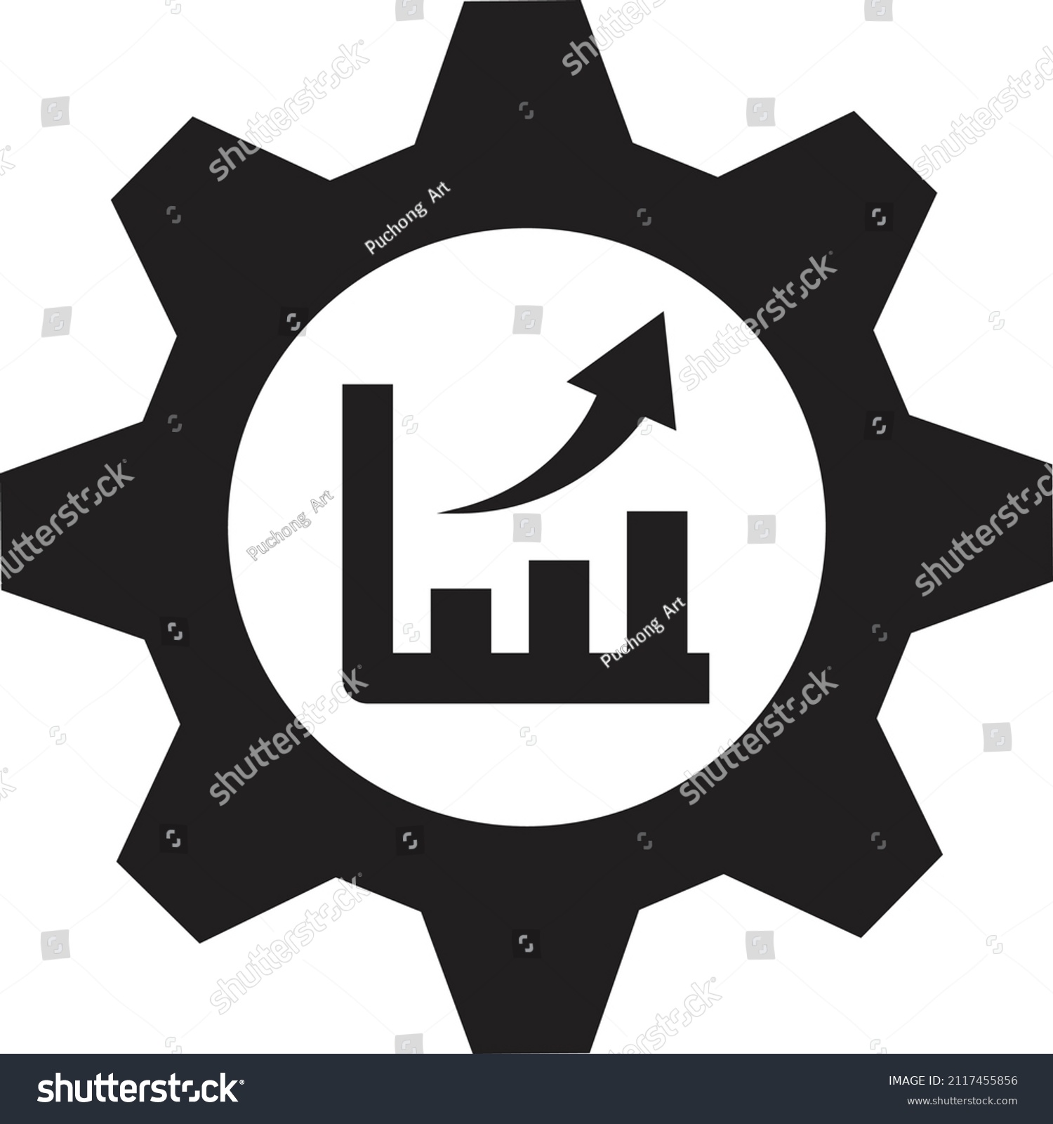 Productivity Icon Gear Vector Increase Product Stock Vector (Royalty ...