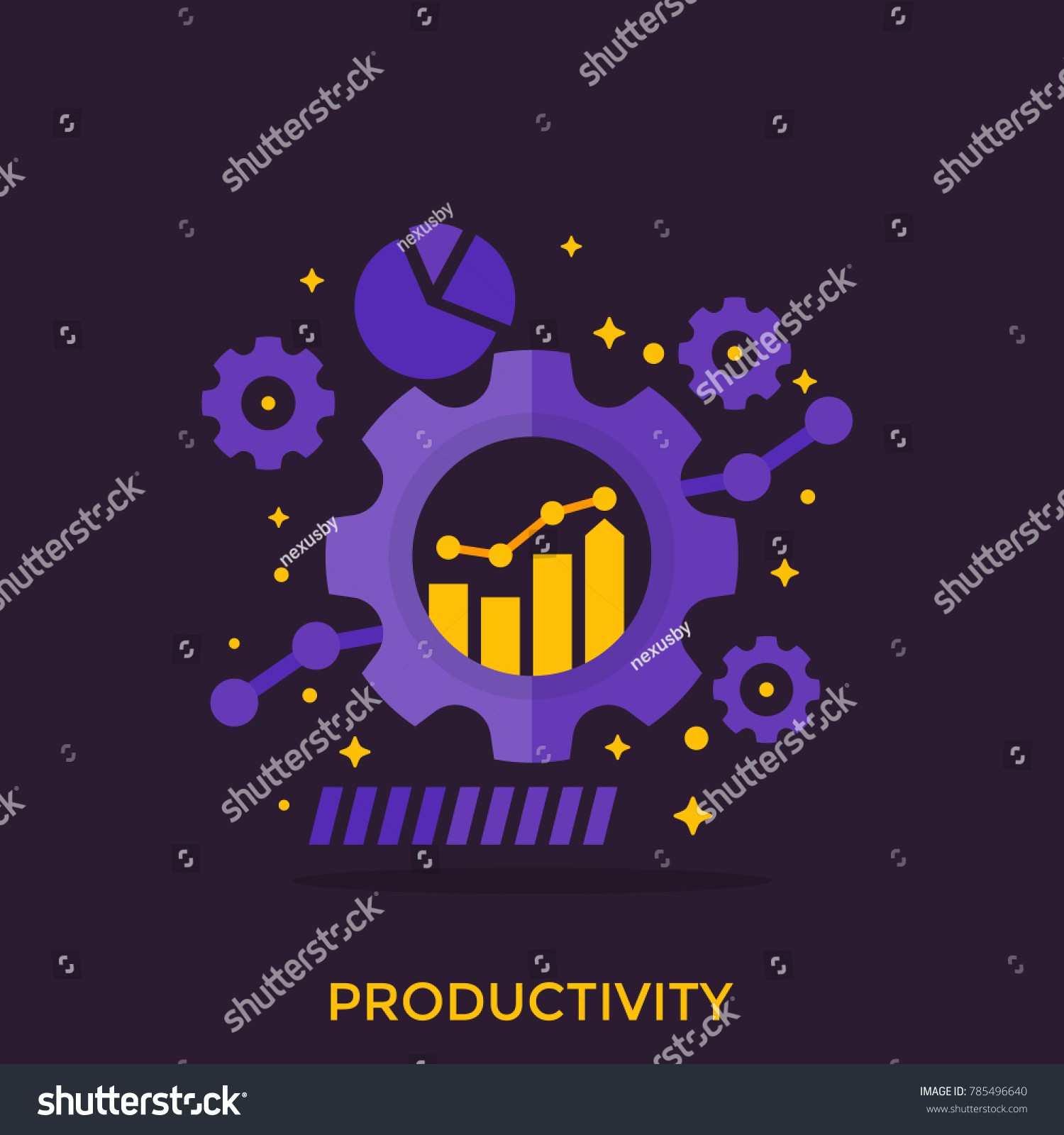 Productivity Productive Capacity Analytics Vector Illustration Stock ...