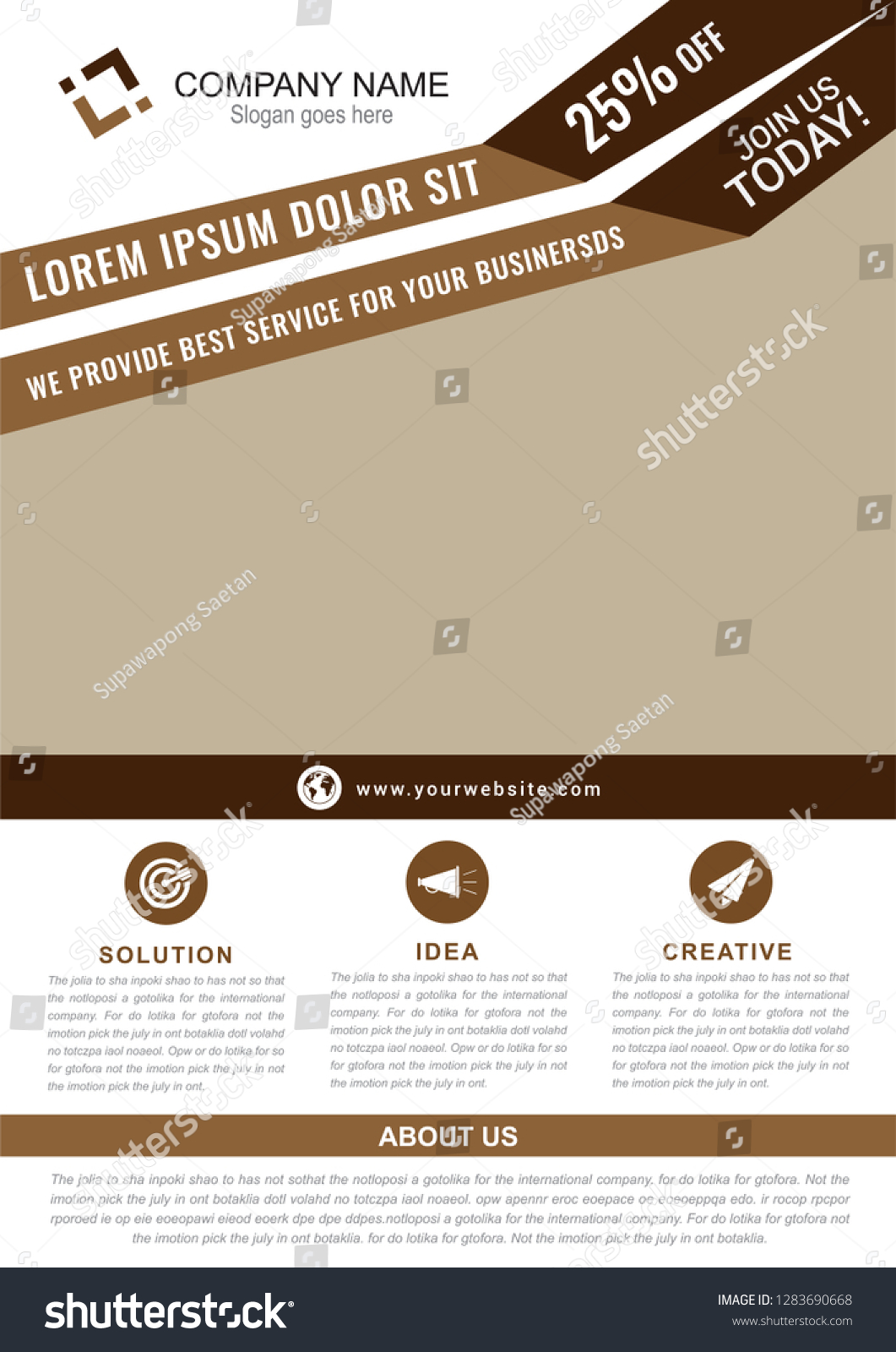 Professional Brown Flyer Template Vector Illustration Stock Vector ...