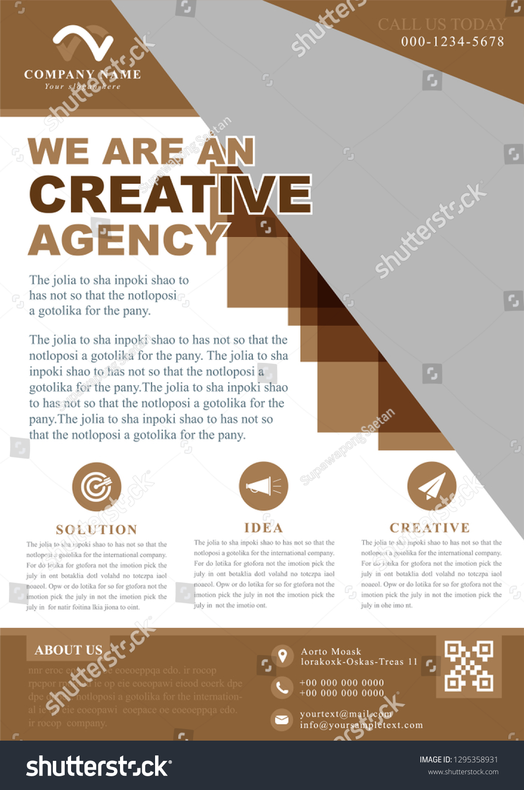 Professional Brown Leaflet Design Vector Illustration Stock Vector ...