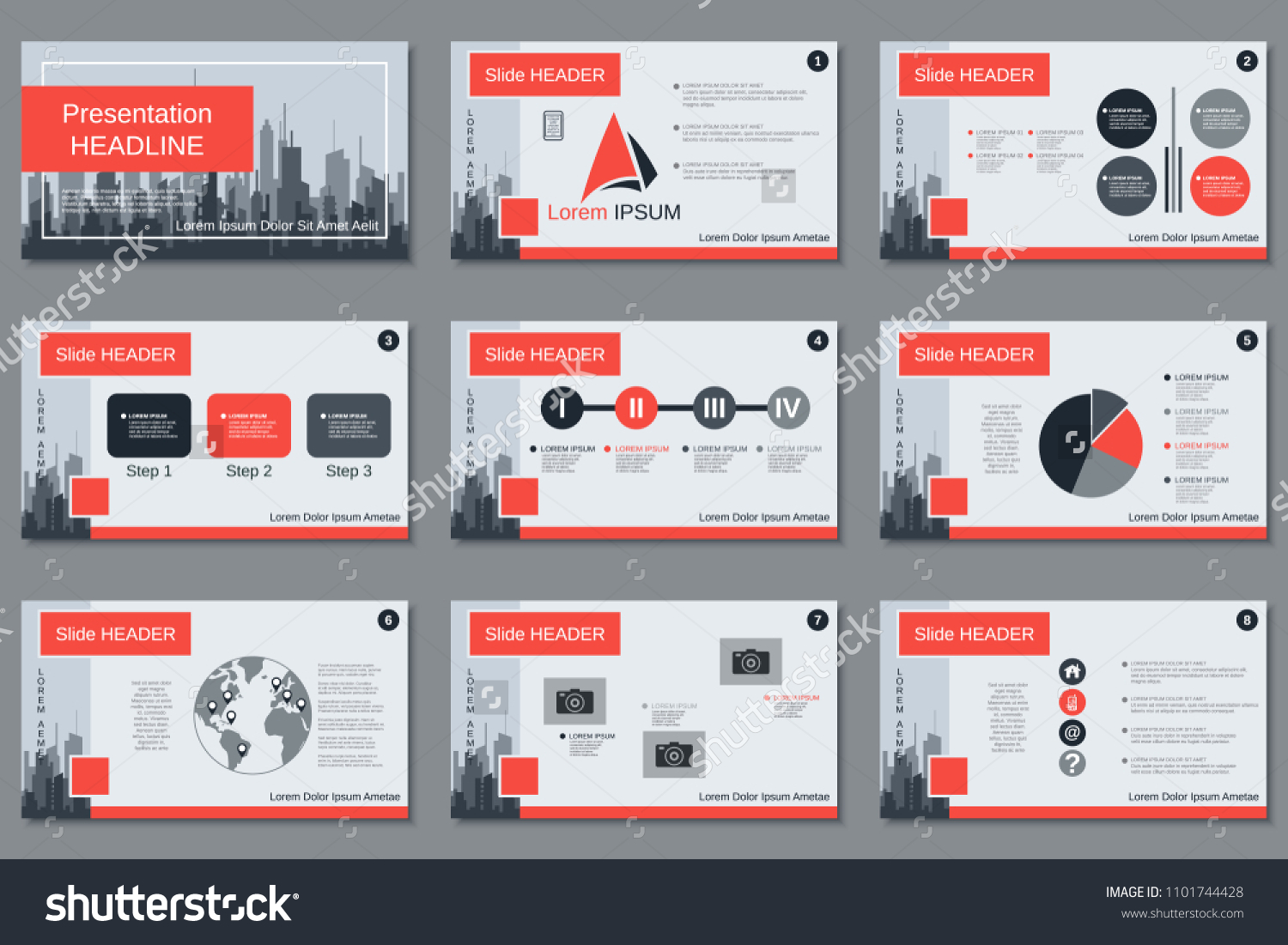Vektor Stok Professional Business Presentation Slide Show Infographic ...