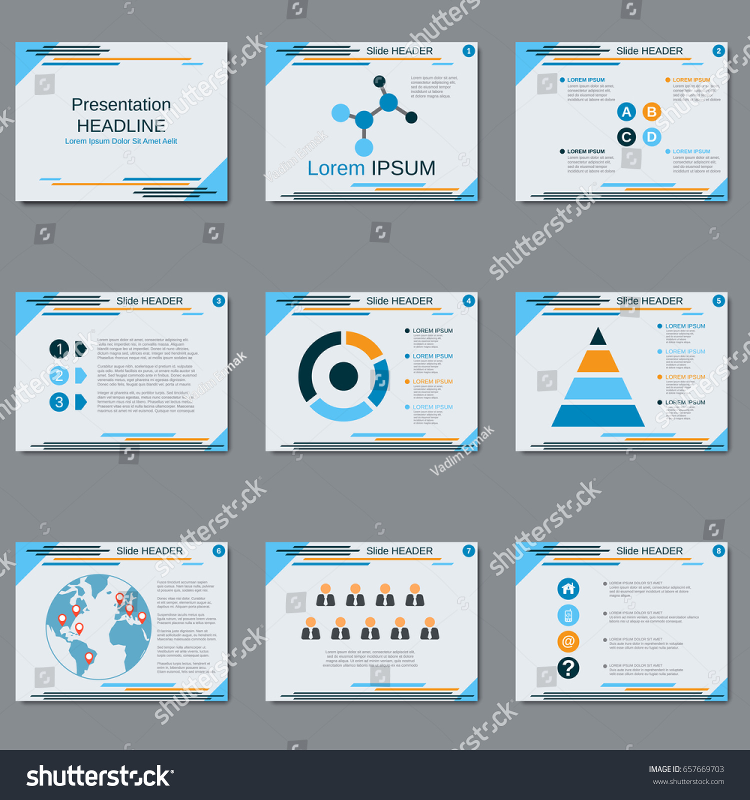 Professional Business Presentation Slide Show Vector: เวกเตอร์สต็อก ...