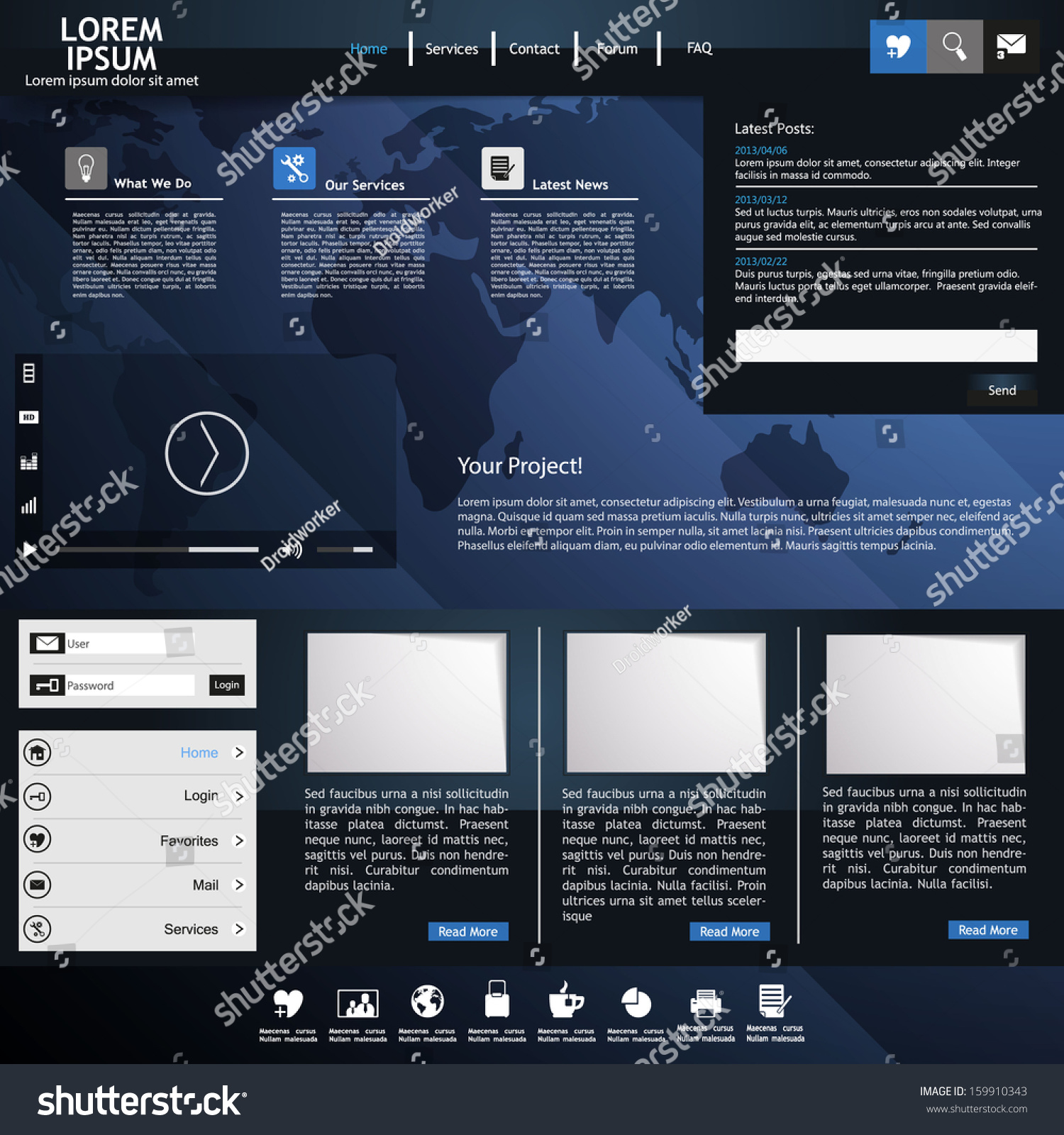 Professional Corporate Website Template Design Stock Vector (Royalty ...