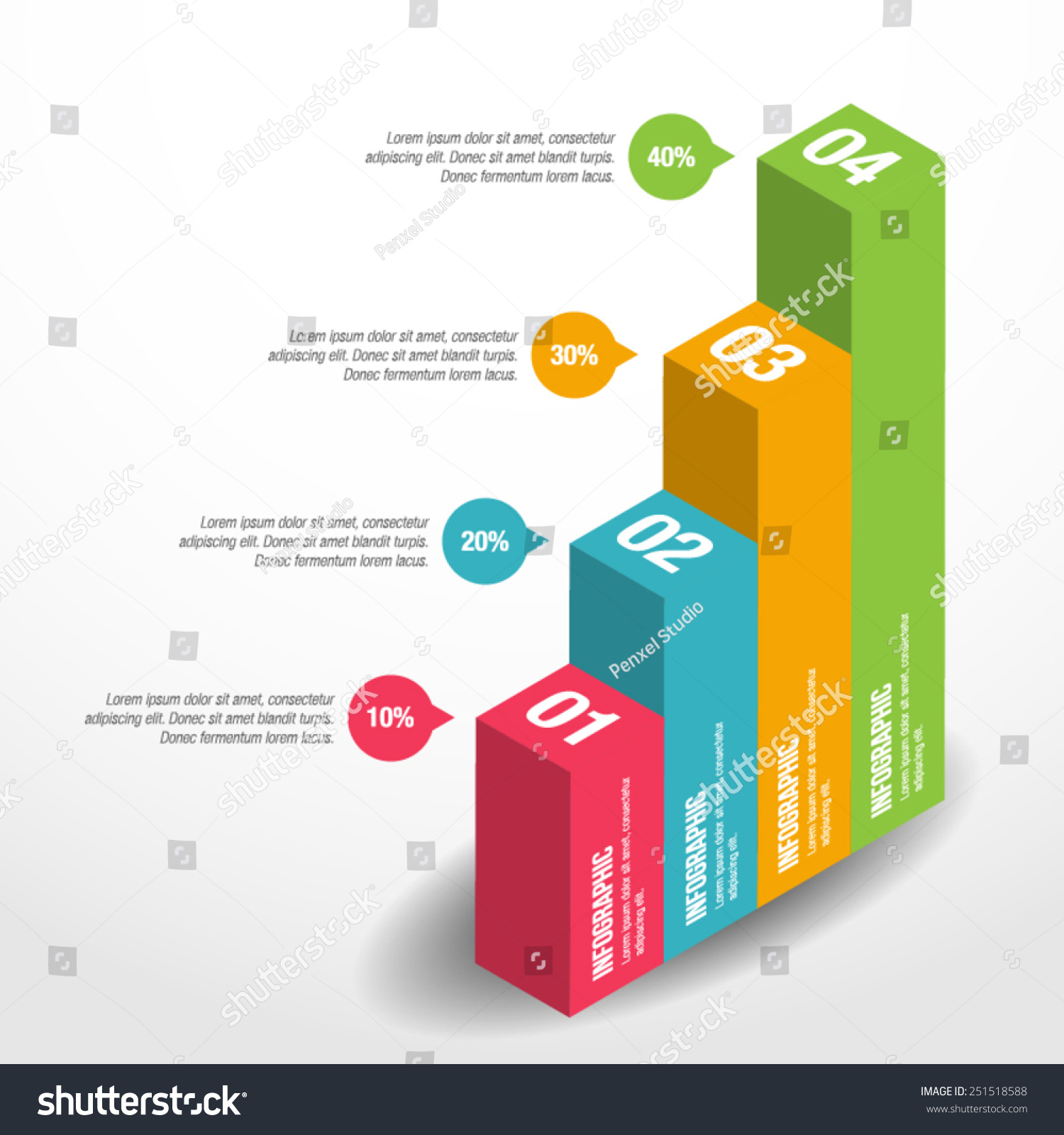 Professional 3d Infographic Graph Stock Vector (Royalty Free) 251518588 ...