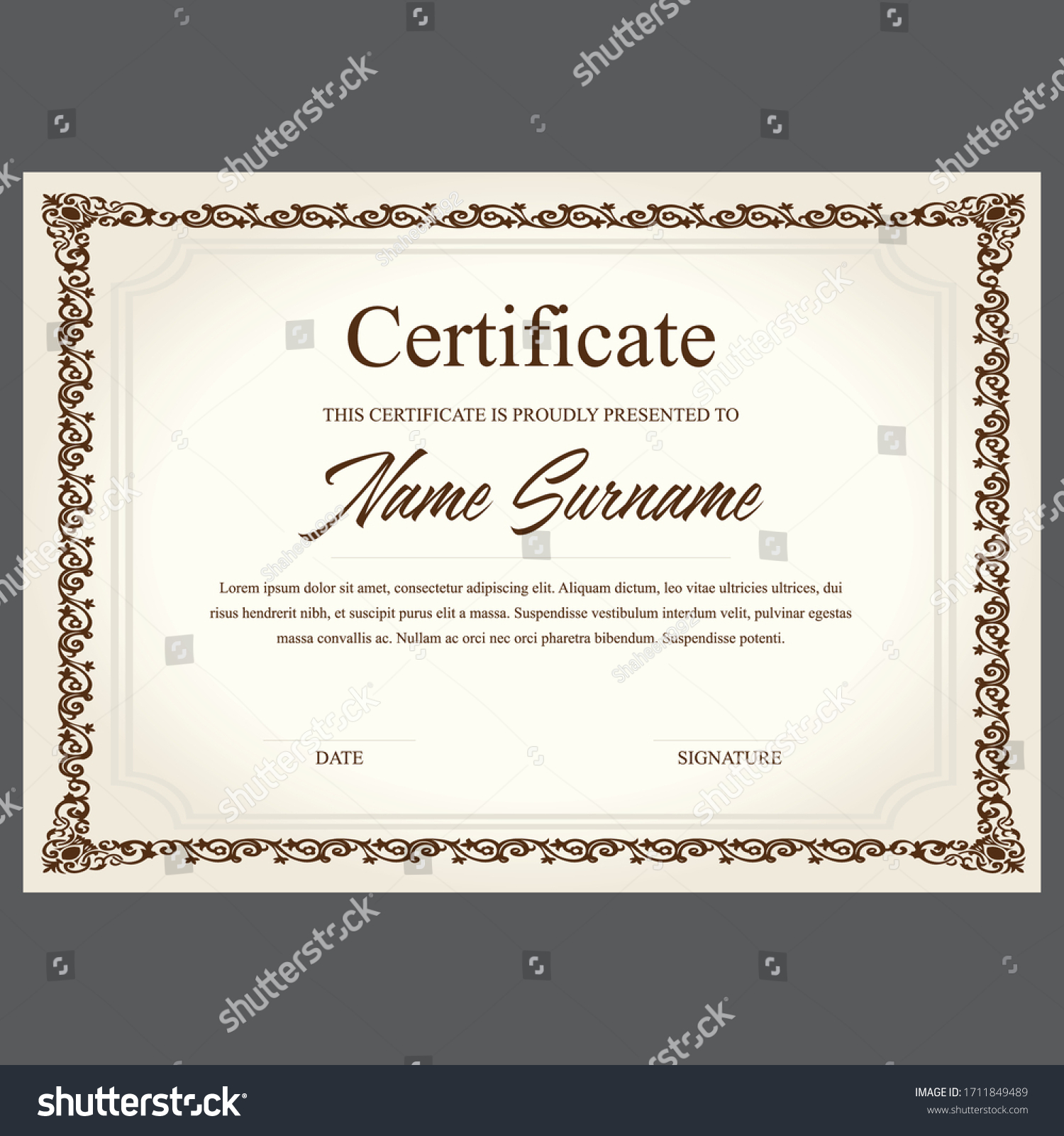 Professional Diploma Gift Certificate Design Vector Stock Vector ...