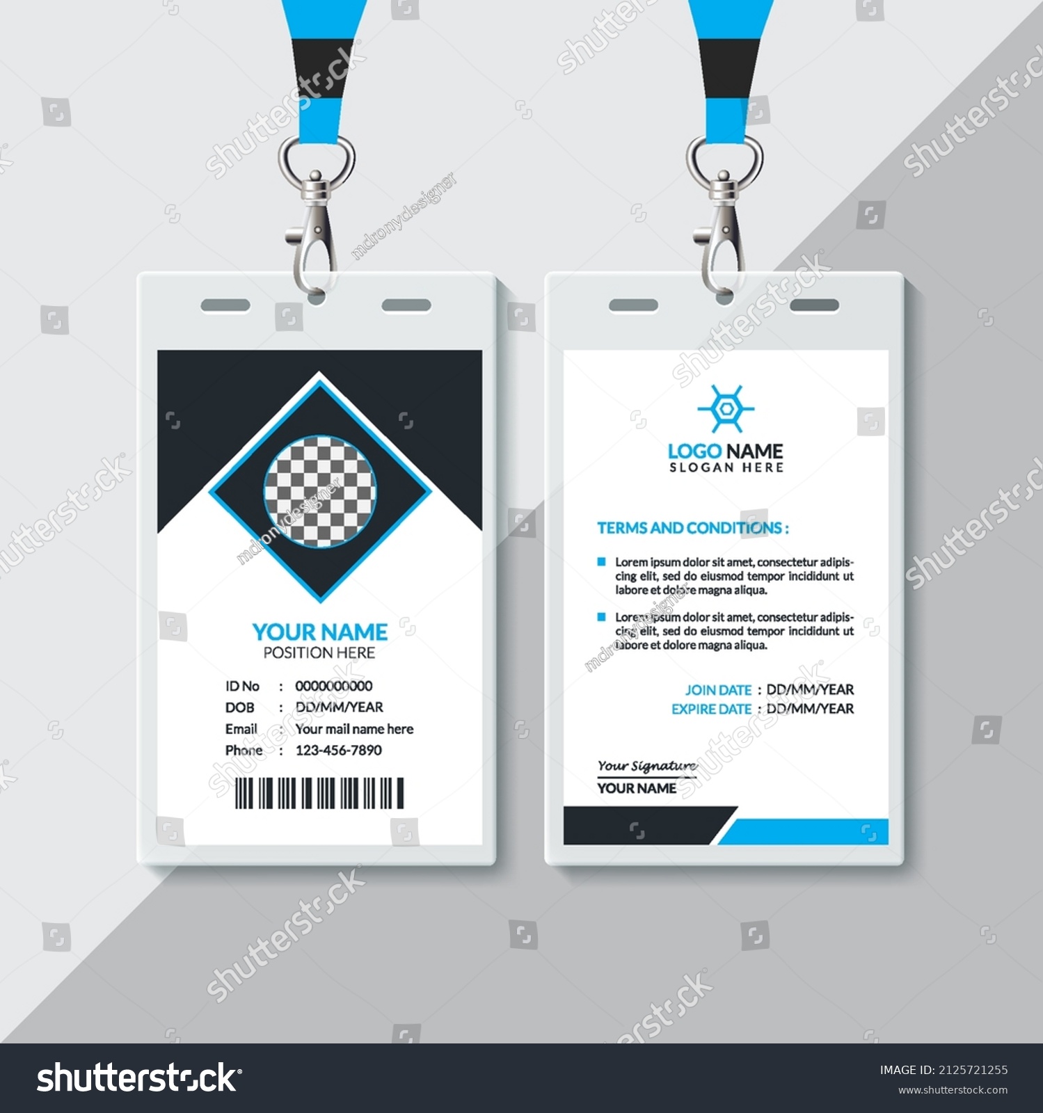 Professional Id Card Design Template Stock Vector (Royalty Free ...