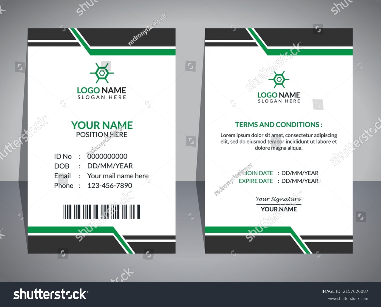 Professional Id Card Design Template Stock Vector (Royalty Free ...