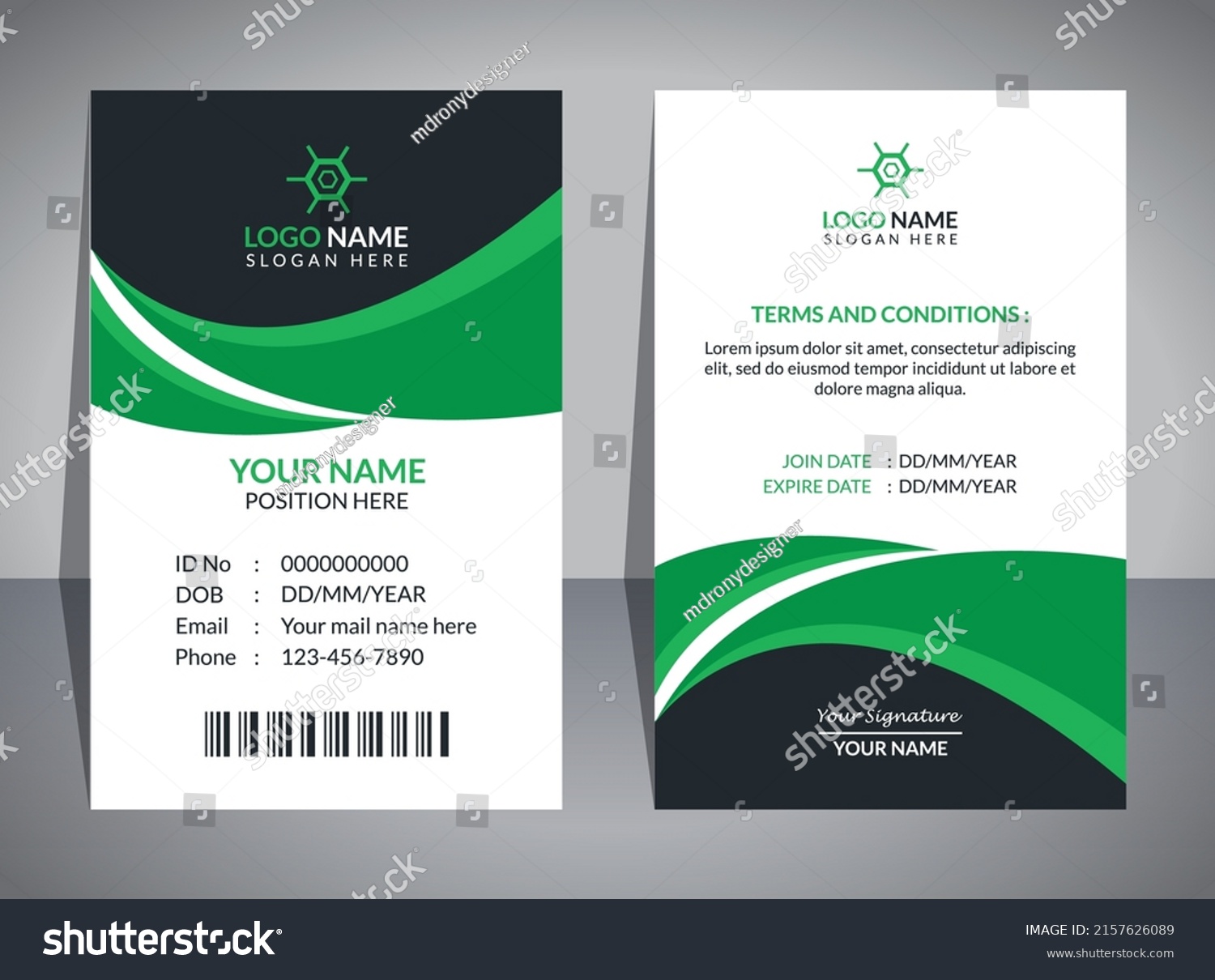 Professional Id Card Design Template Stock Vector (Royalty Free ...