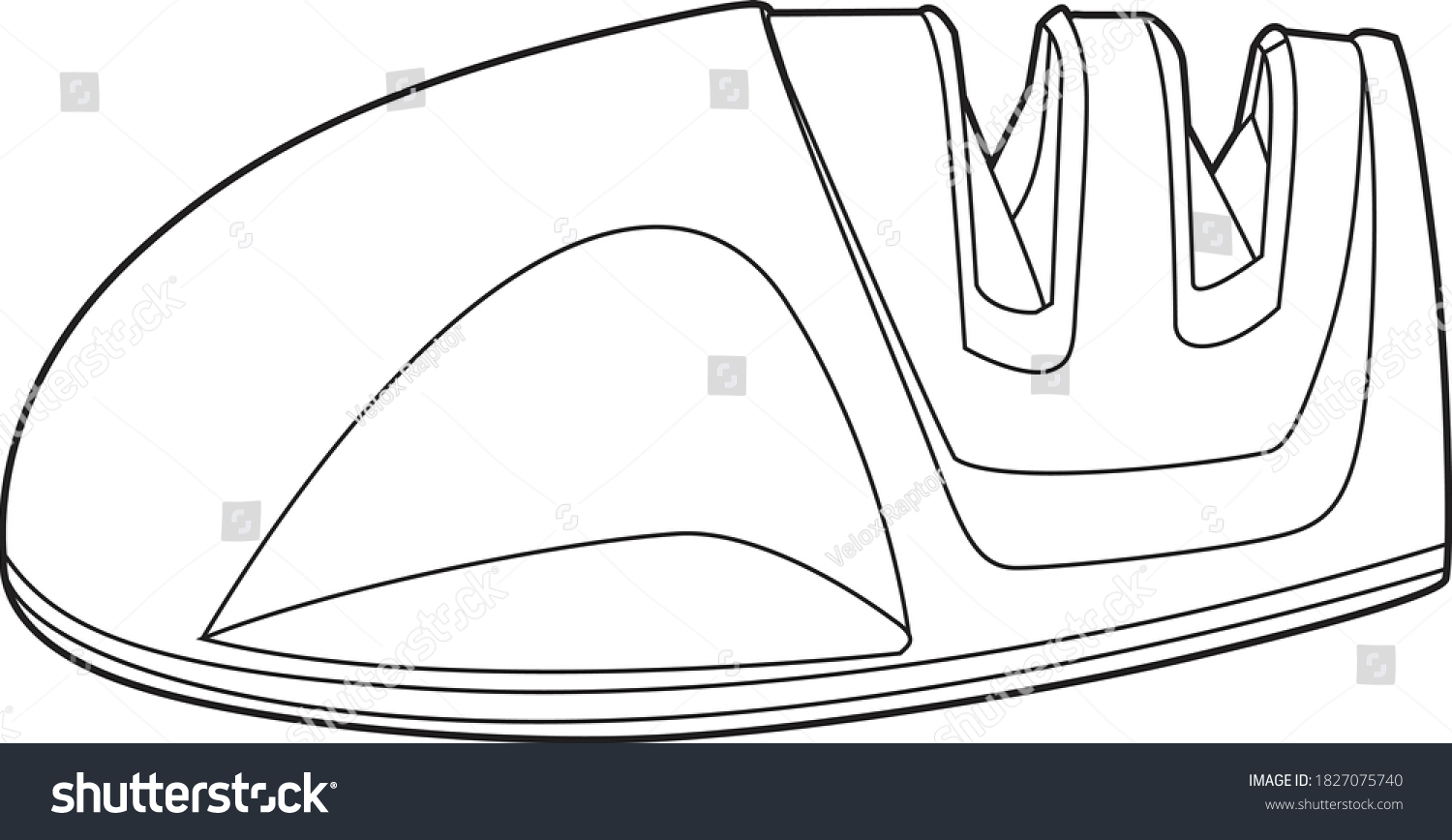 Professional Knife Sharpener Vector Line Drawing Stock Vector (Royalty ...