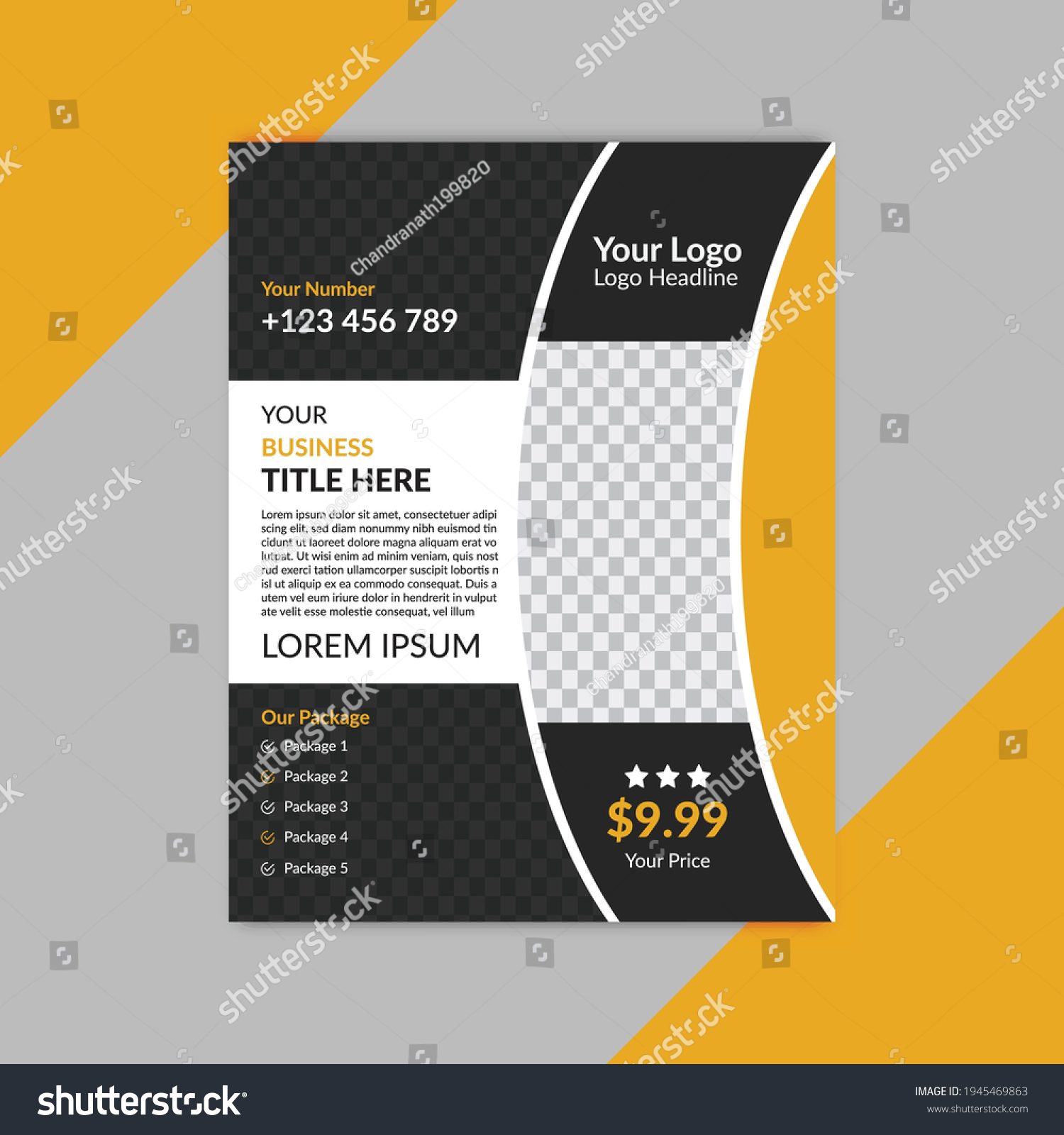 Professional Leaflet Flyer Letter Size Template Stock Vector (Royalty ...