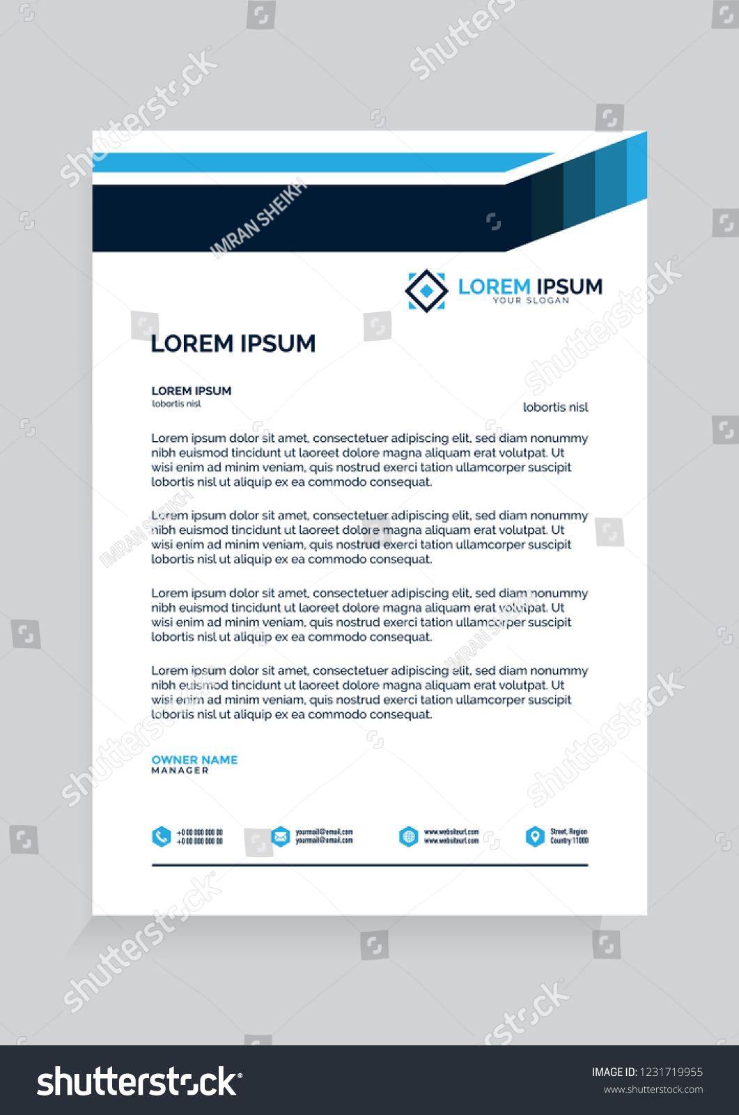 Professional Letterhead Vector Illustration Stock Vector (Royalty Free ...