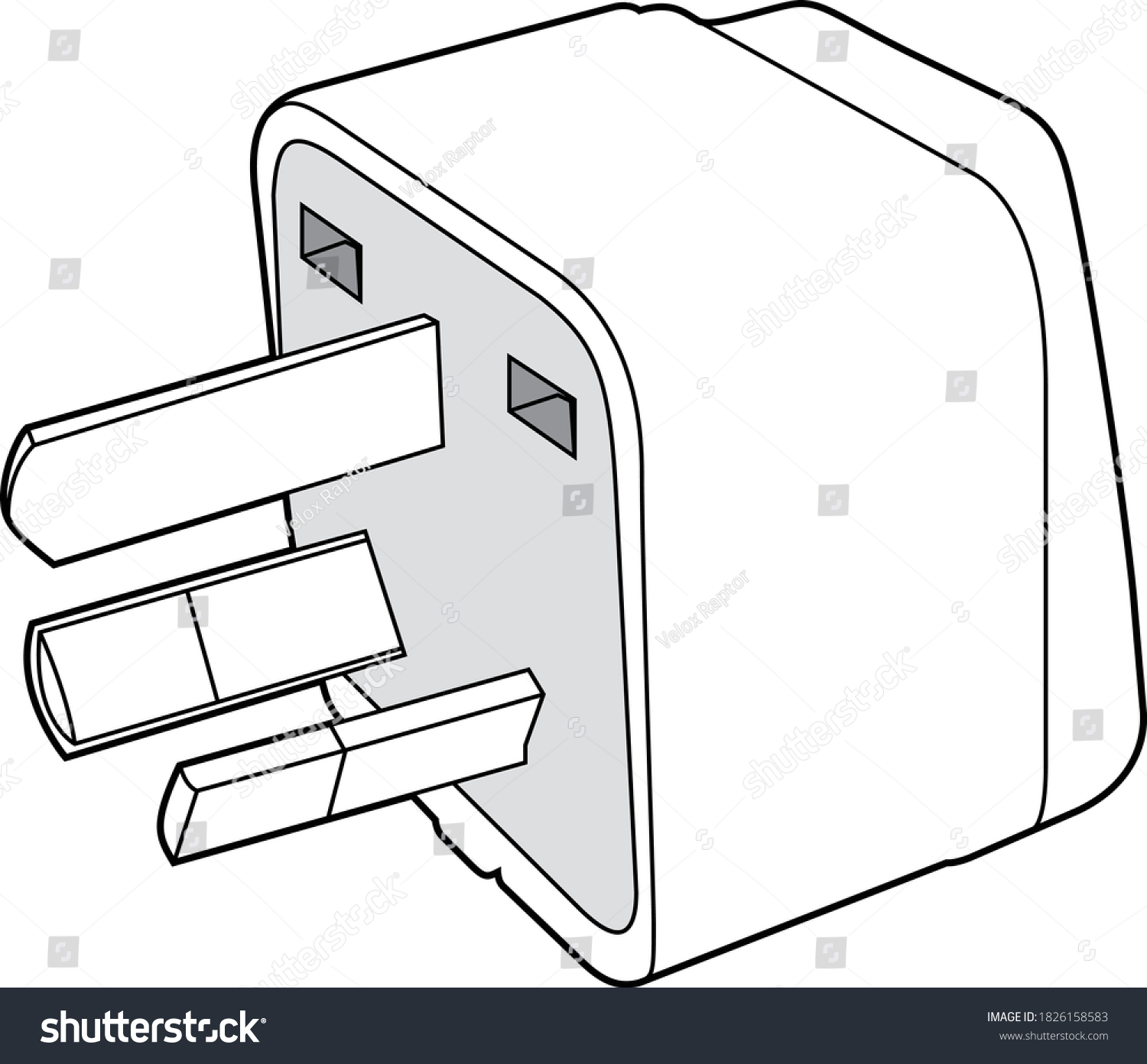Professional Wall Plug Vector Line Drawing: เวกเตอร์สต็อก (ปลอดค่า ...