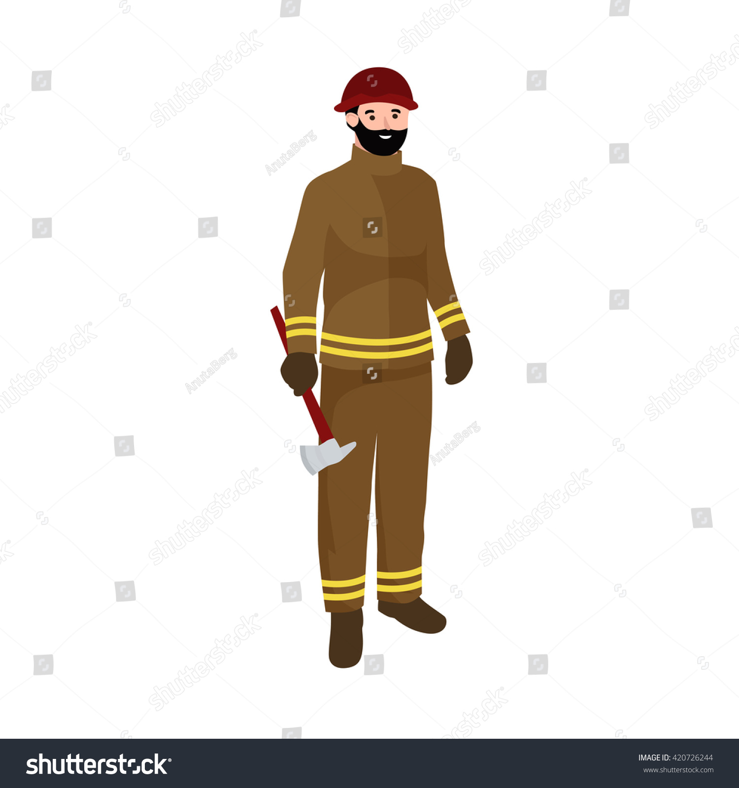 Professions Firefighter Man Worker Peoples Team Stock Vector (Royalty ... Professions Firefighter Man Worker Peoples Team Stock Vector (Royalty ...