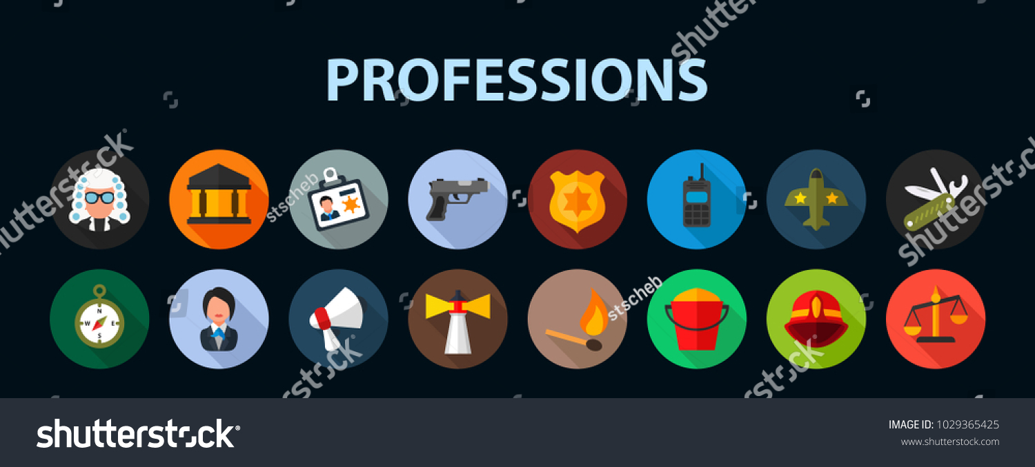 Professions Flat Icon Concept Vector Illustration Stock Vector (Royalty ...