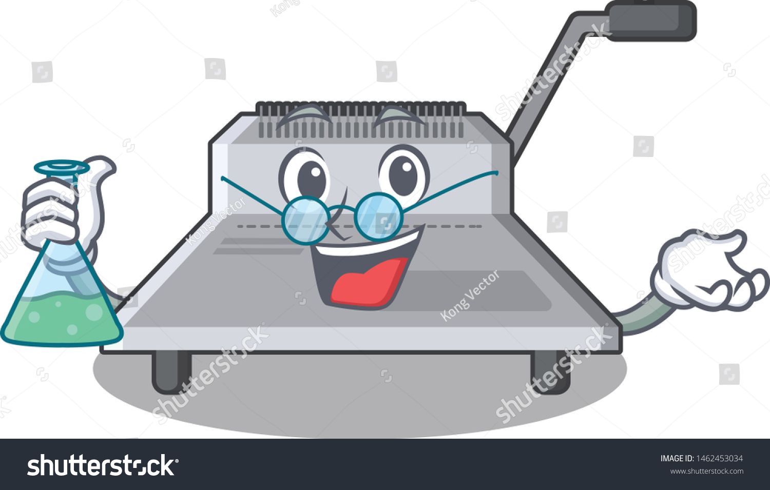 Professor Binding Machine Cartoon Shape Stock Vector (Royalty Free ...